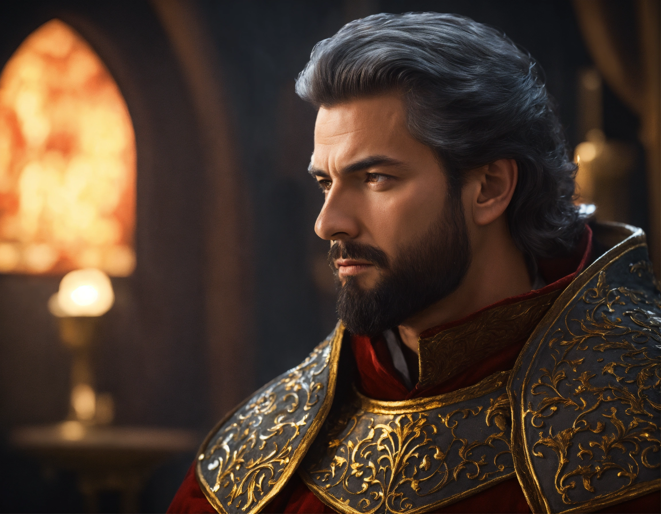 Lexica - Create a character for book cover medieval king , serious face ...