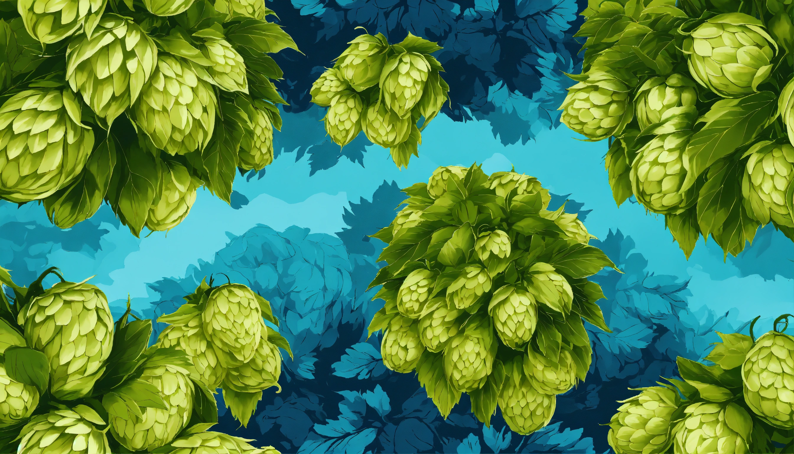 Lexica - Composition of bunches of hops generating a graphic pattern of ...