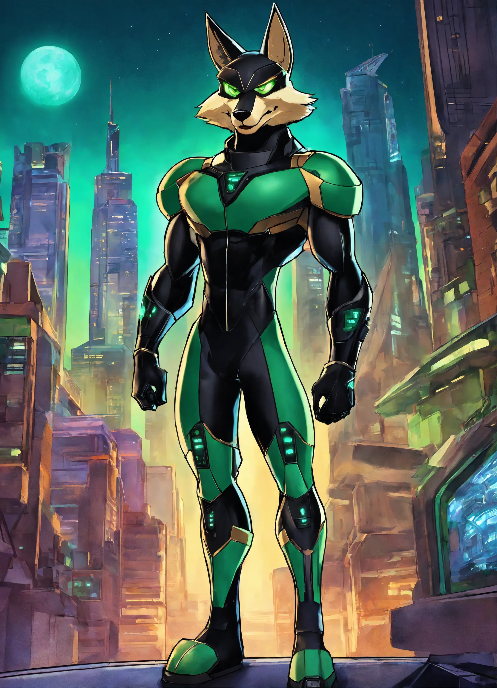 Lexica - Anthropomorphic coyote Tech E. from cartoon Loonatics ...