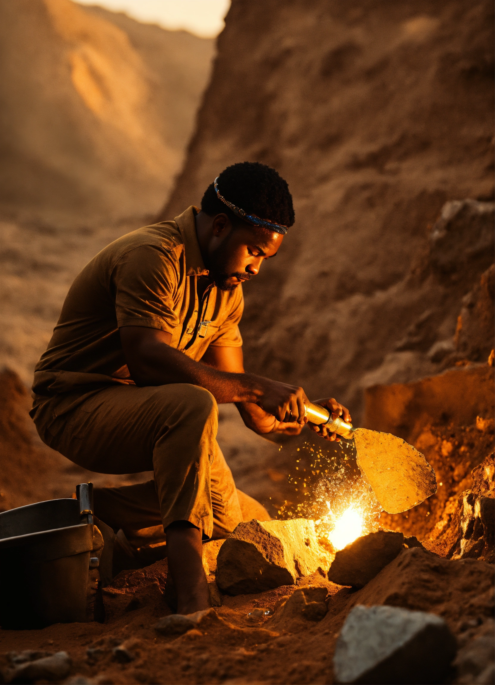 Lexica - Black man mining diamond