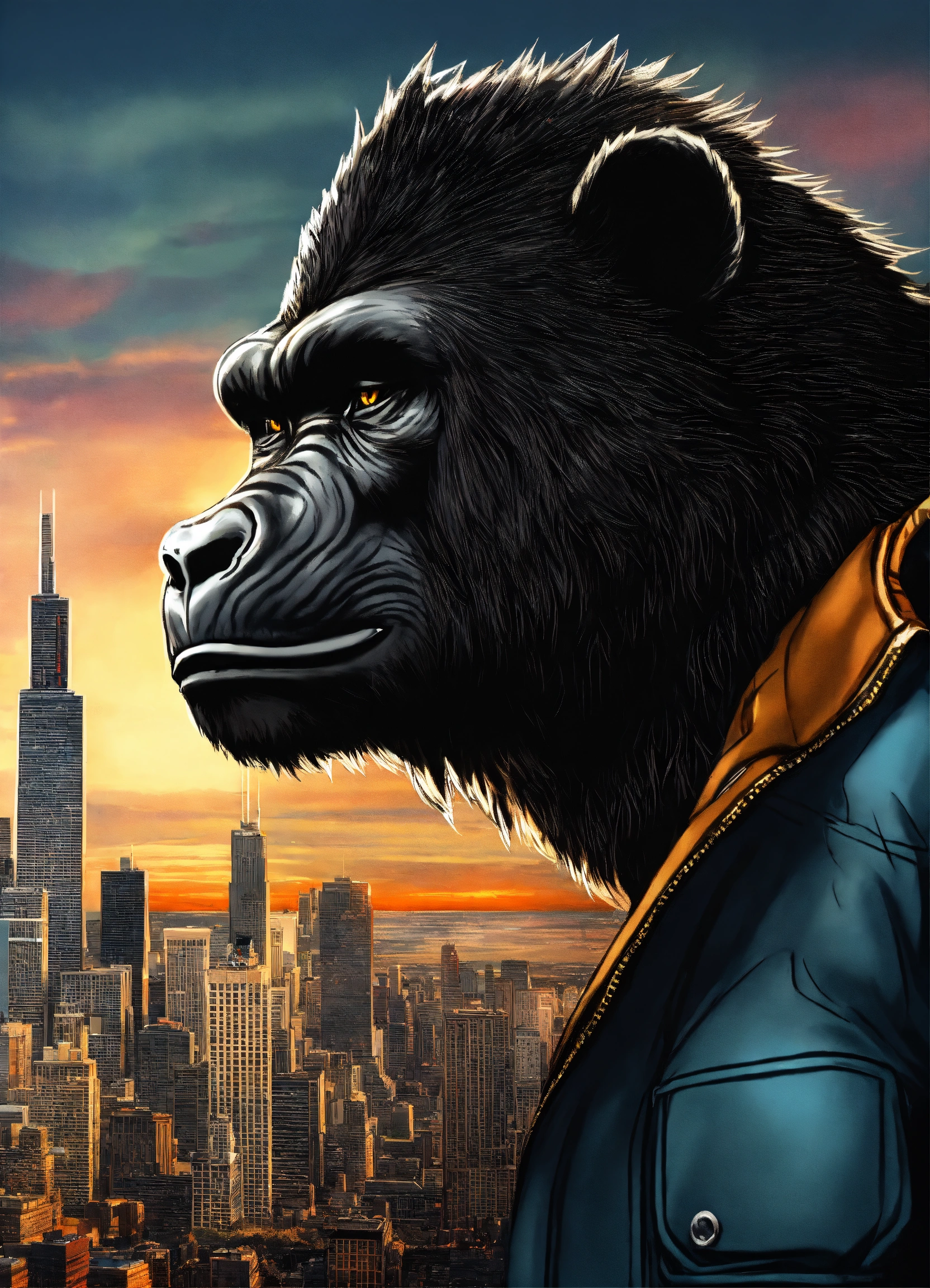 Lexica - Half wolf half gorilla face give a lot of detail in the face ...