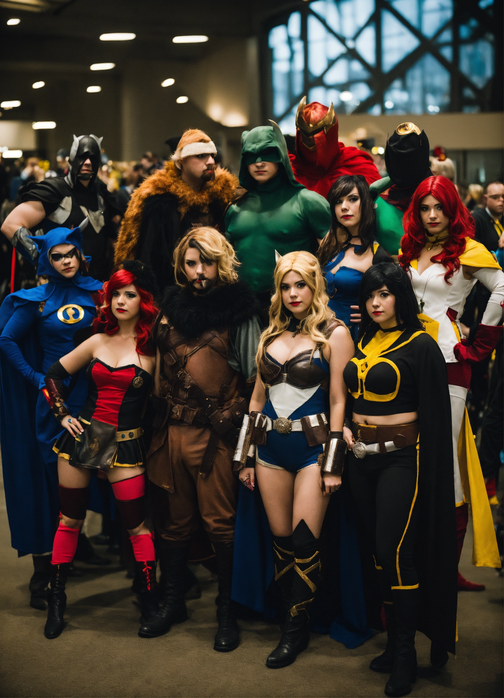 Lexica - Comic con group photo, lots of different cosplay, shot on Sony ...