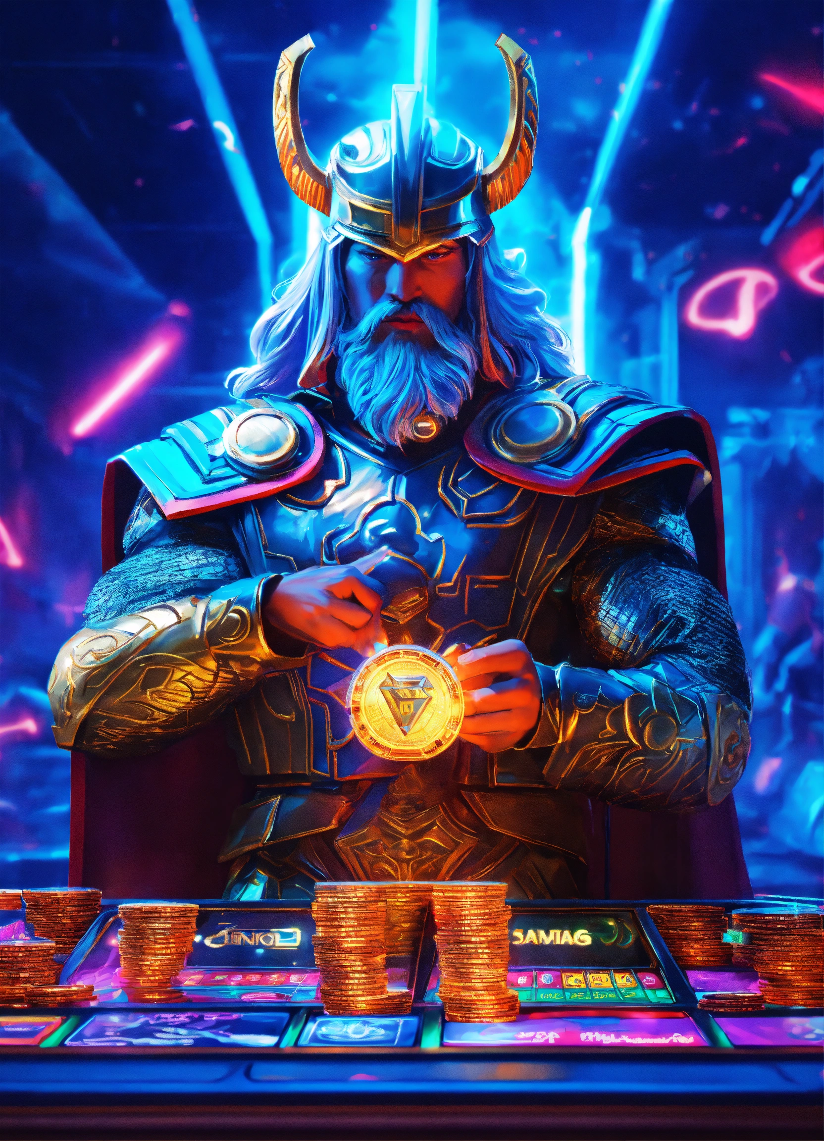 Lexica - GOD THOR with MJOLNIR casino slot machine in the gambling 8k ...