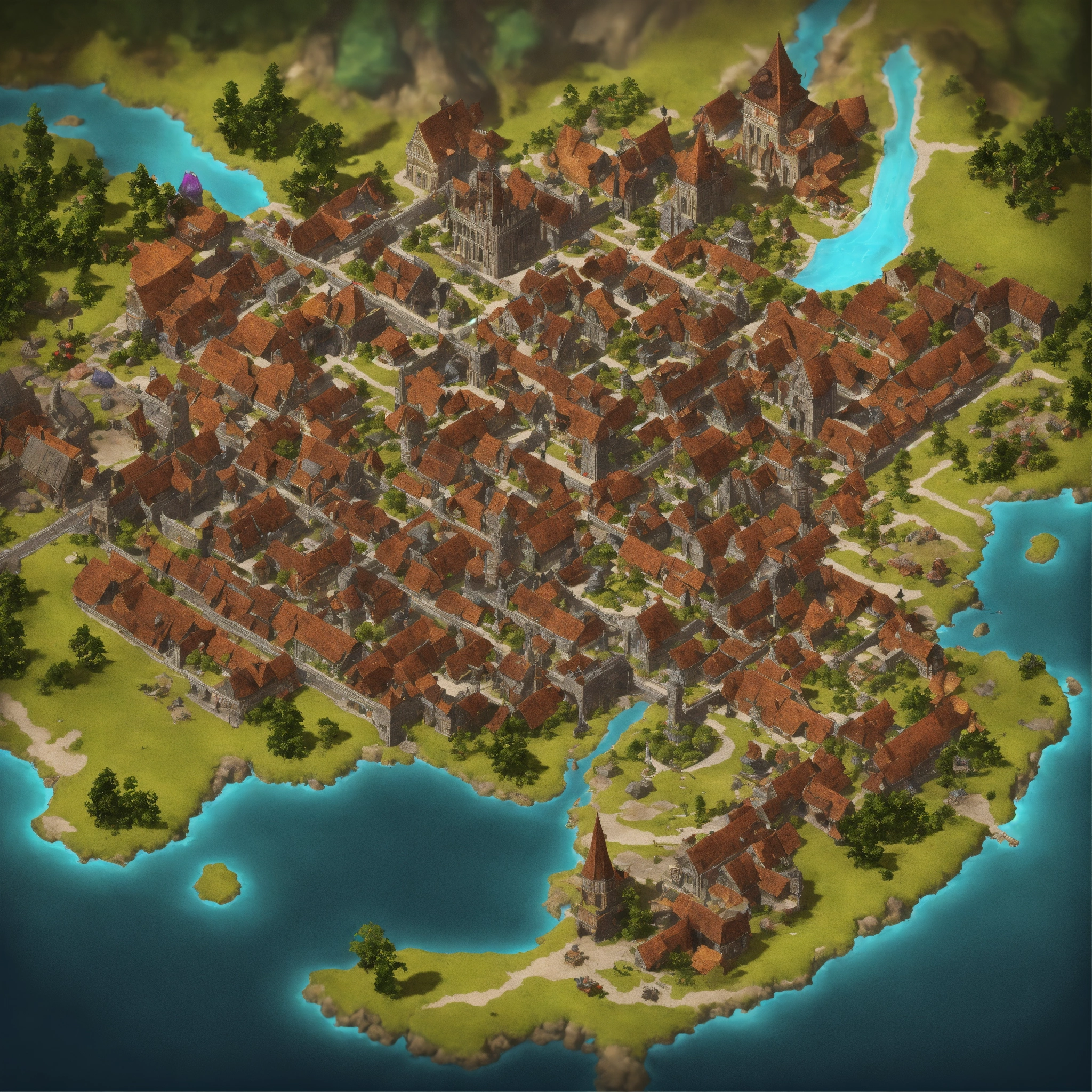 Lexica - Dnd city map. D&D, fantasy, cinematic, map view