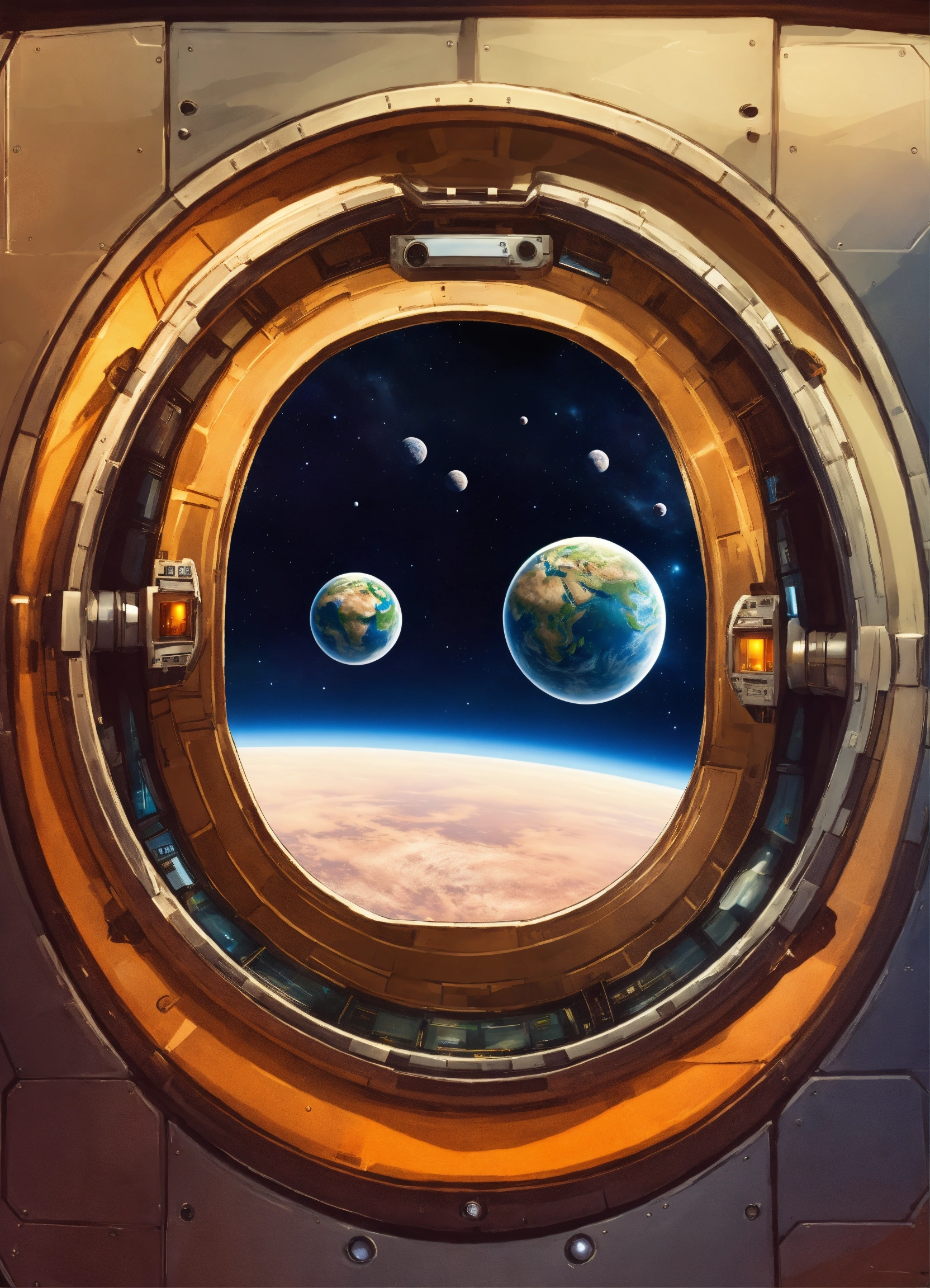 Lexica - Spaceship, porthole, space planet