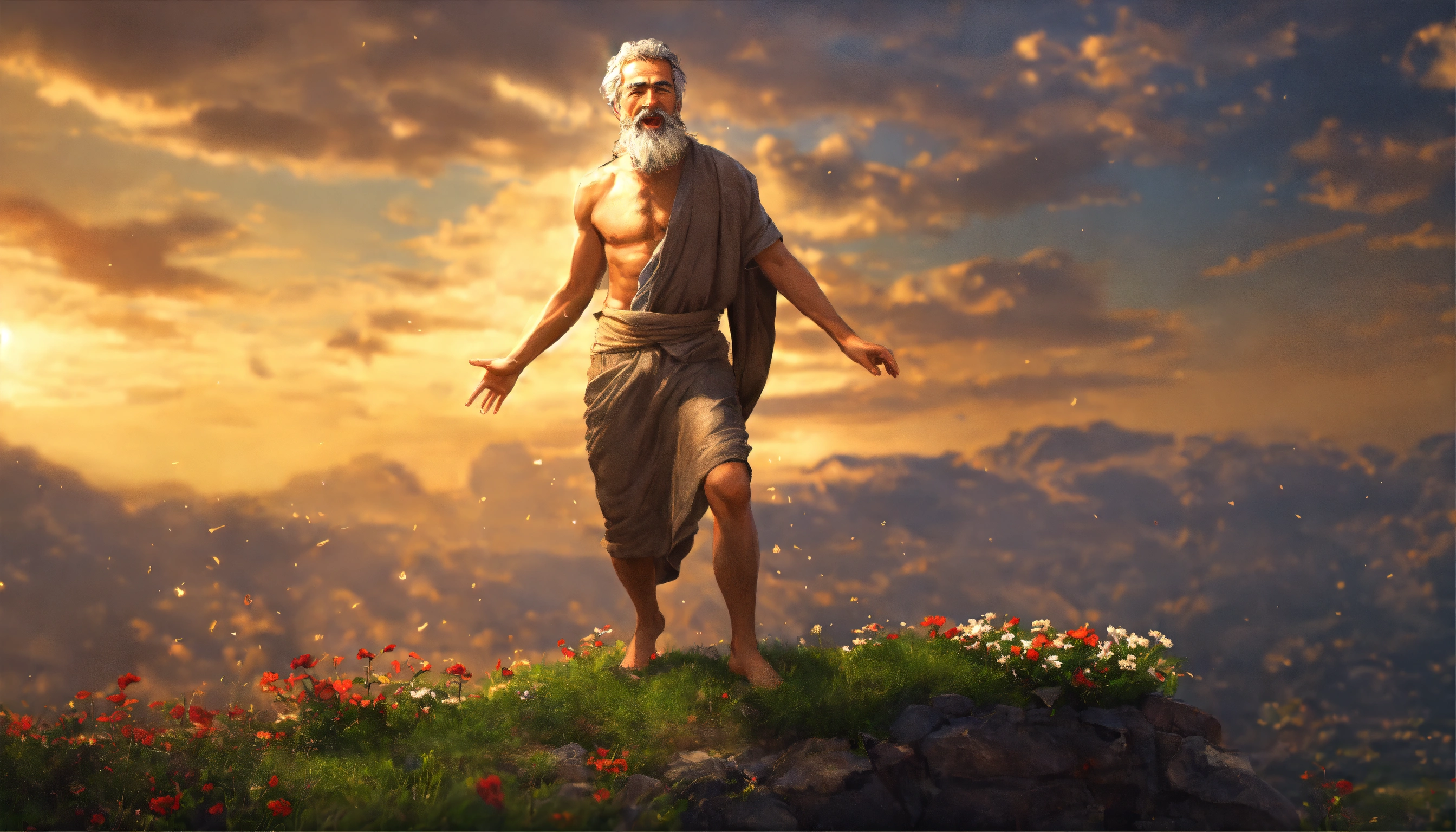 Lexica - Stoic man, joyful, dancing with delight, recognition ...