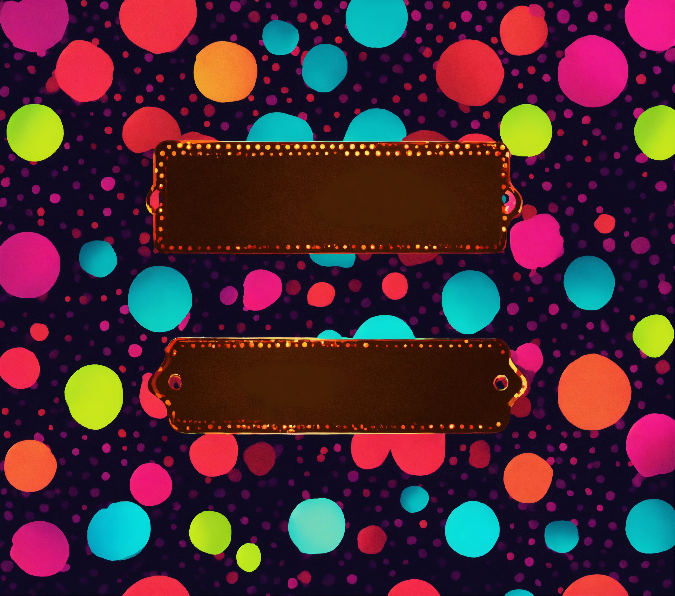 Lexica - Polka dot pattern background with tag in middle, neon colors ...