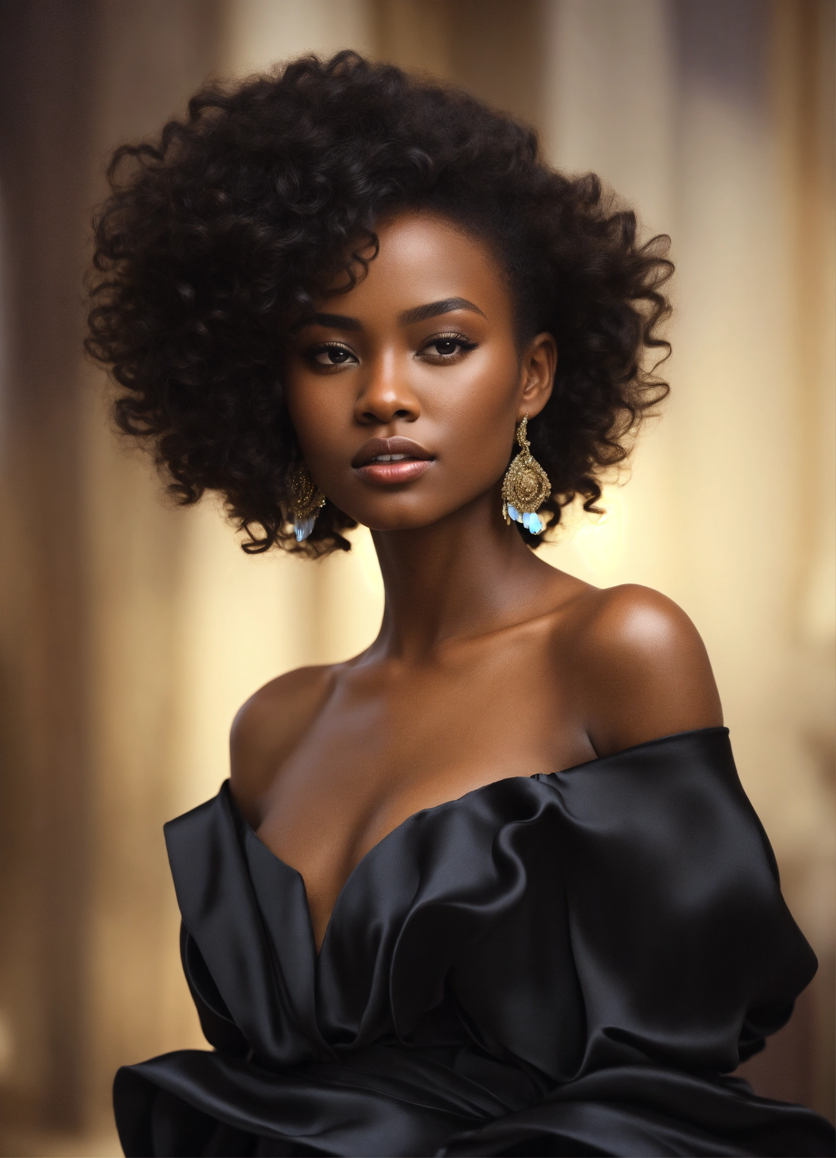Lexica - Illustrate a pretty young African-American fashion model with ...