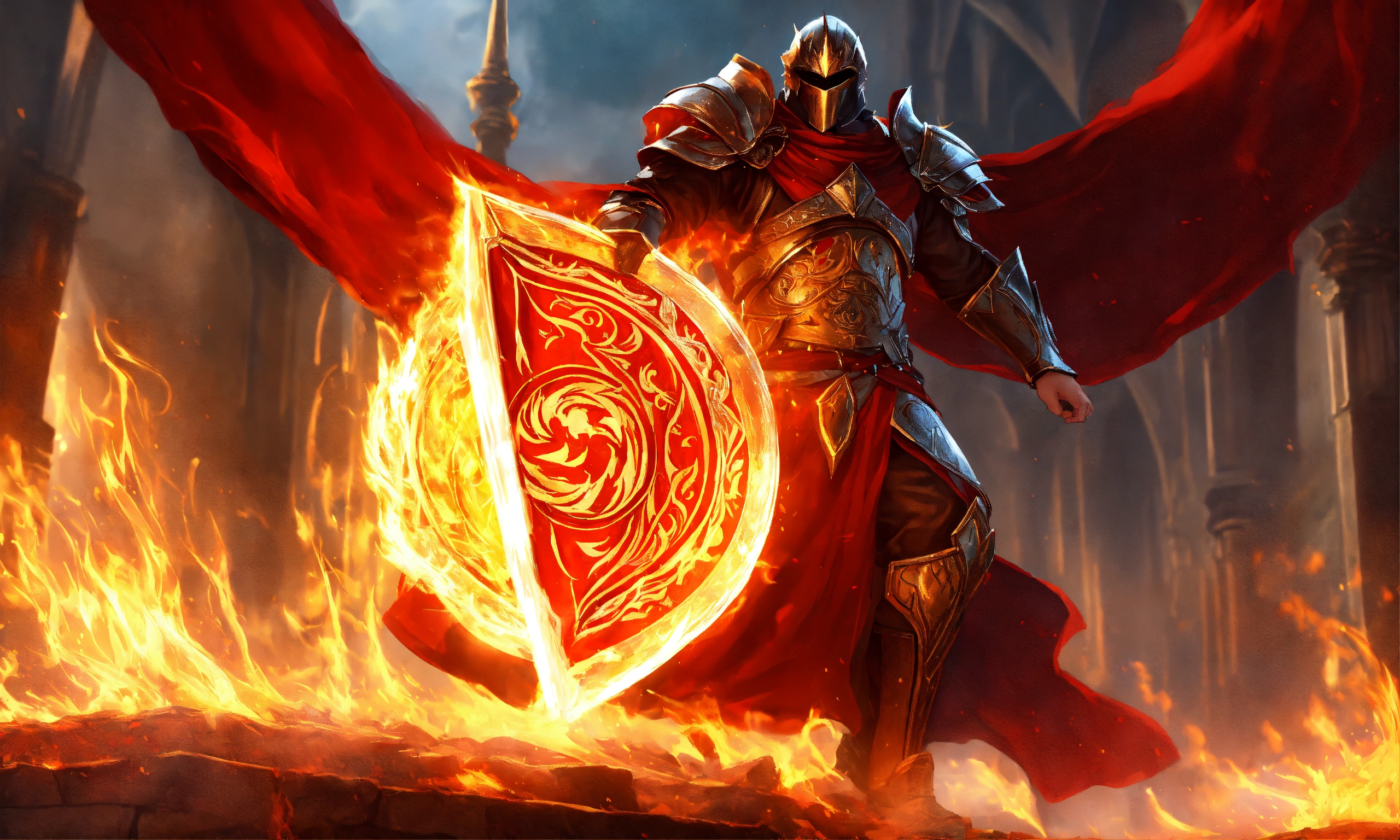Lexica - Fire shield, shield made of flames, magical shield, magical ...