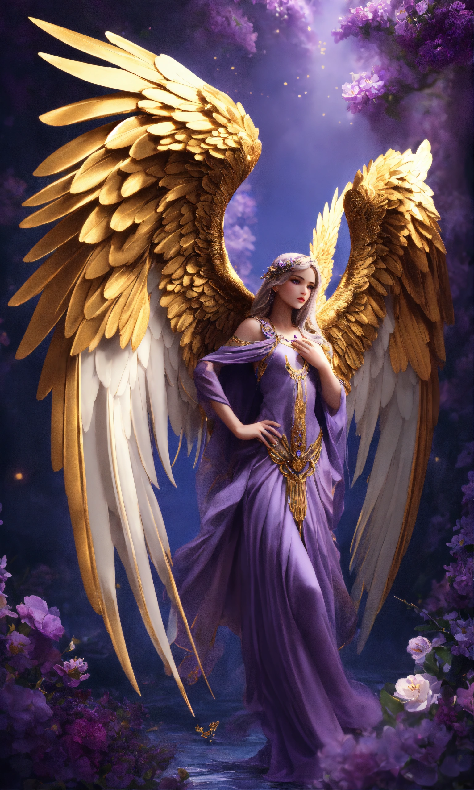 Lexica - Beautiful and perfect small angel wings of violet color with ...