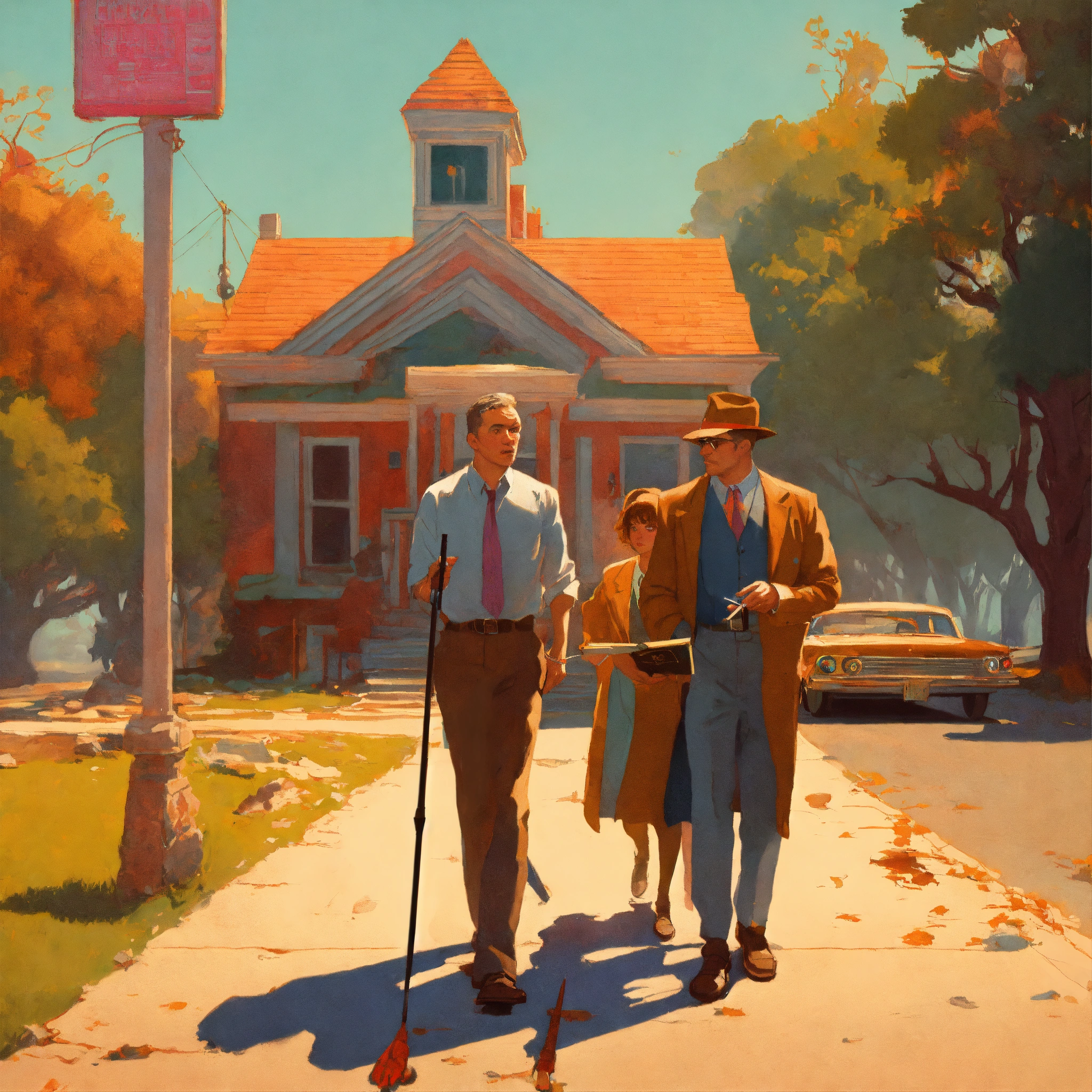 Lexica - English teacher with a pointer and rods, frightened children ...