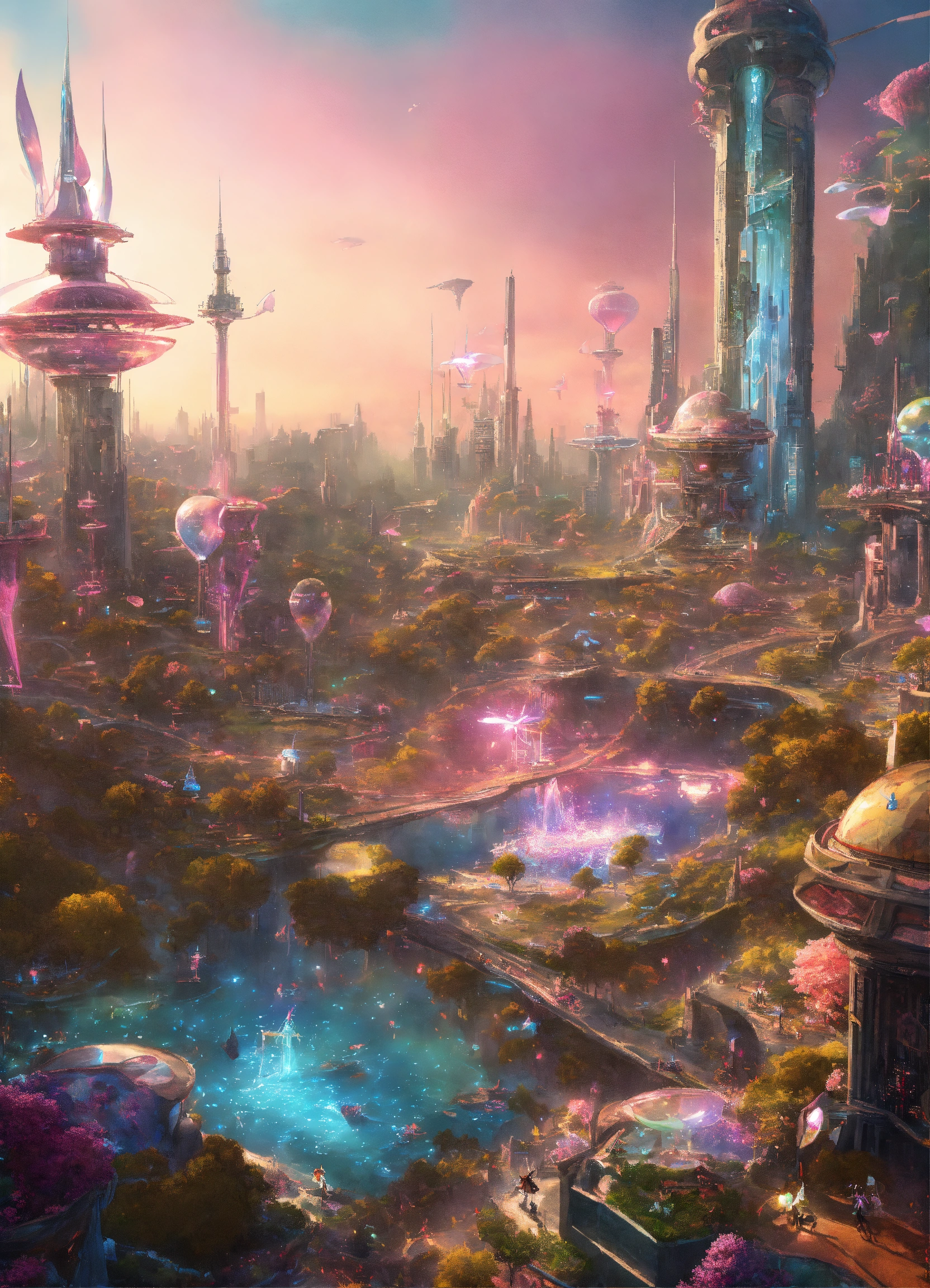 Lexica - Fairies overthrow in a futuristic metropolis with unicorns in ...