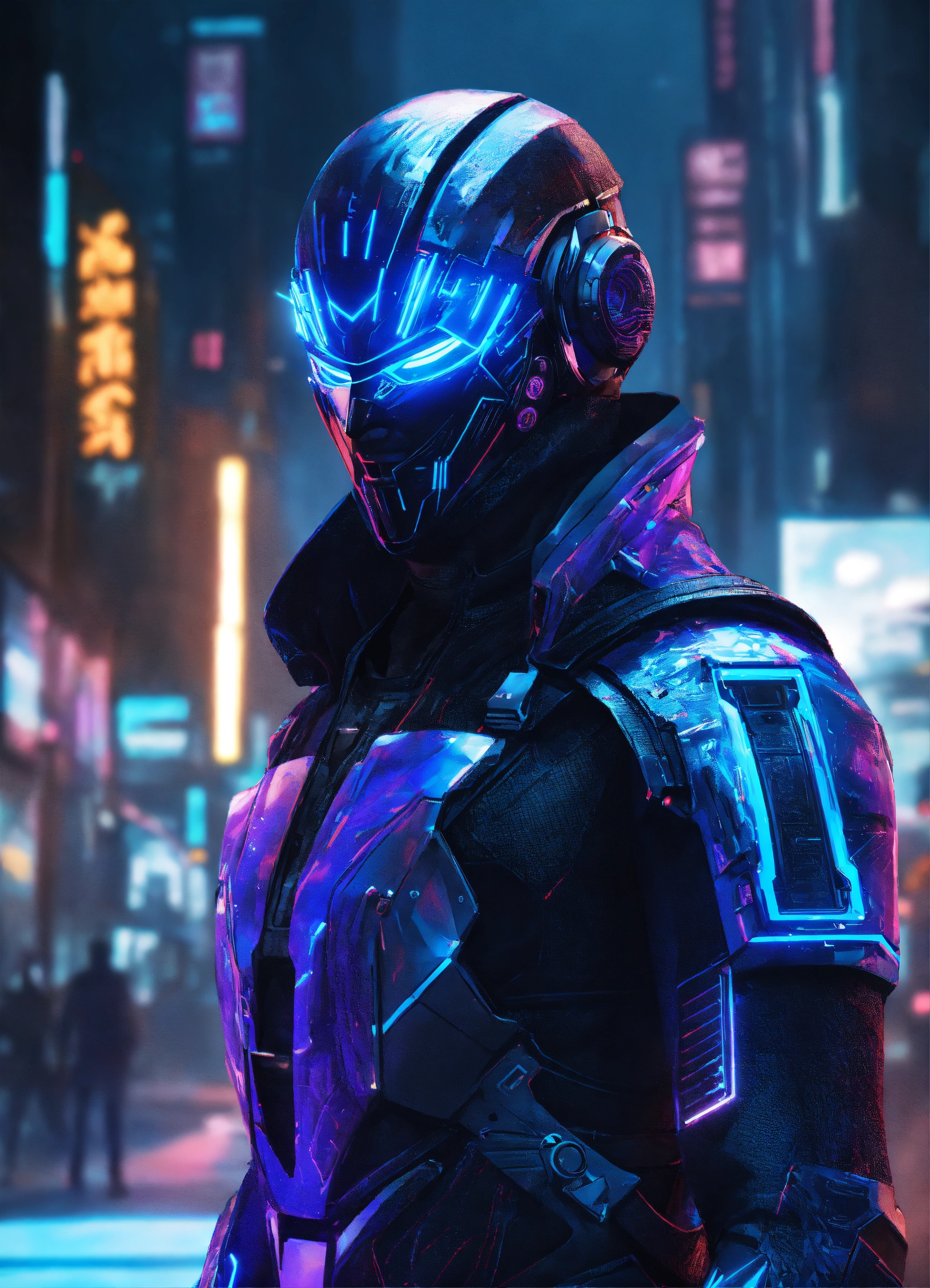 Lexica - A modern intelligent powerful black and blue Futuristic ...