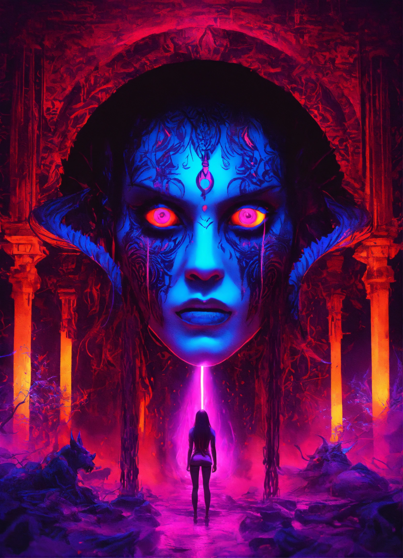 Lexica - Full body the grudge Bahpomet in Blacklight DMT demon dubstep ...