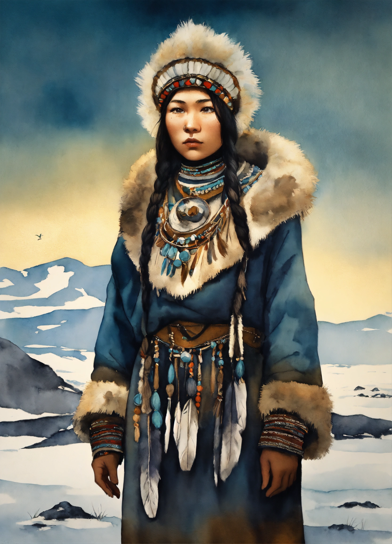Lexica - Chukchi woman, young, 18 years old, beautiful, wearing ...