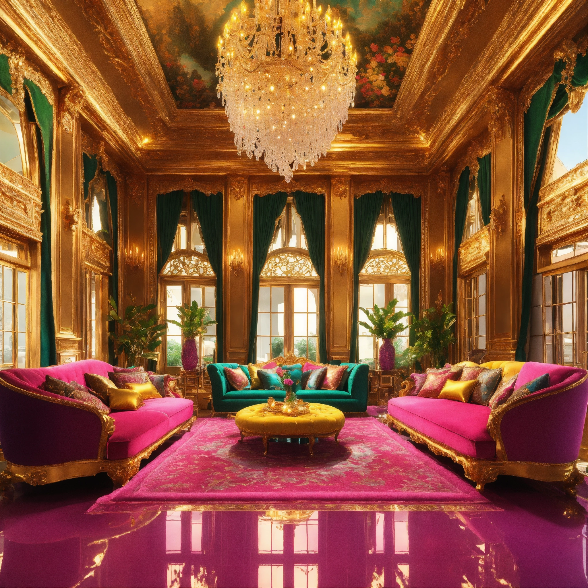 Lexica - Futuristic beautiful French mansion interior living room ...