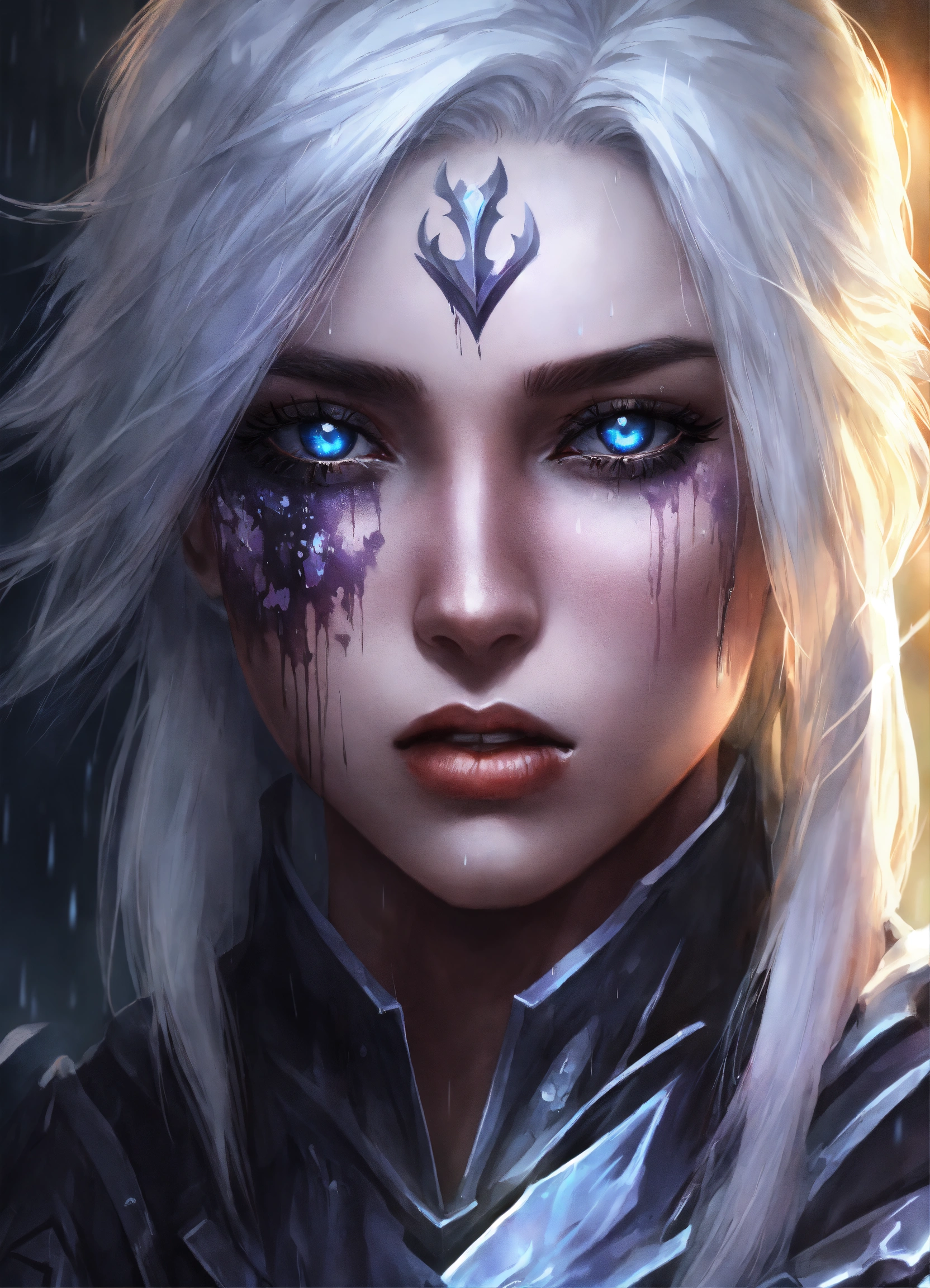 Lexica - Human female undead death knight, shining armor, cry, white ...