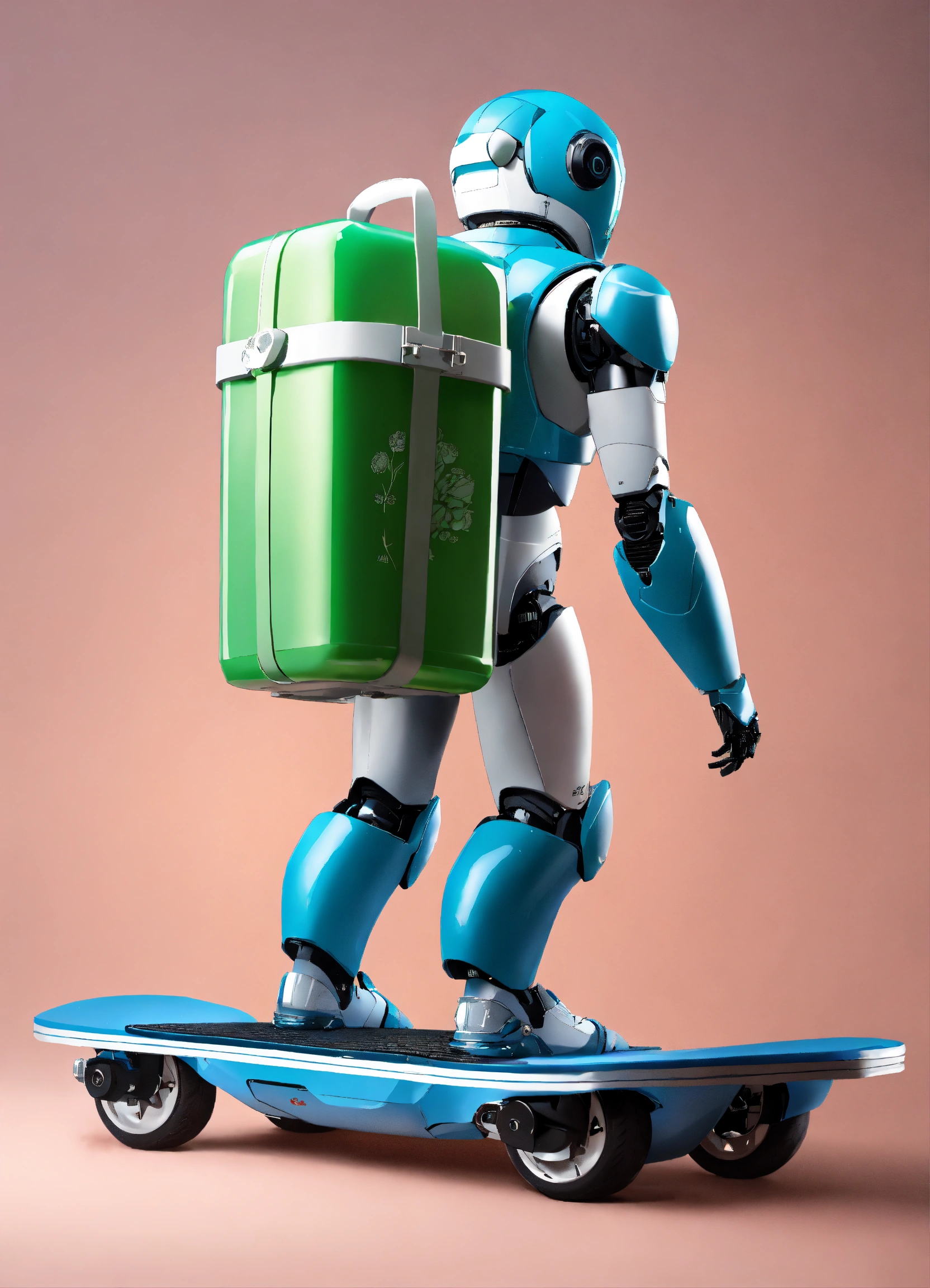 Lexica - A passionate male robot on hoverboard, realistic man face ...