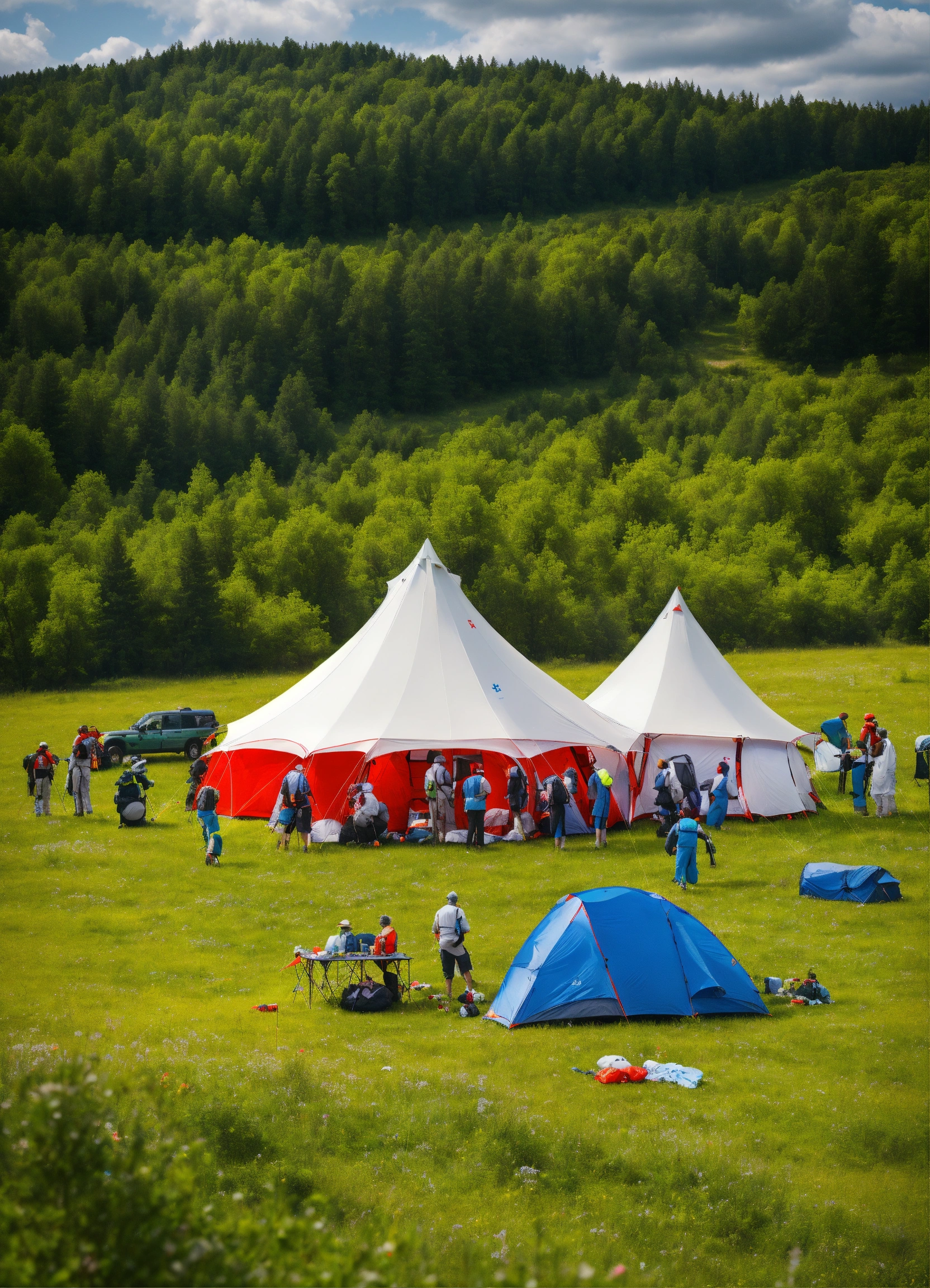 Lexica - Medical tent out in the open meadow, where the injured goes to ...