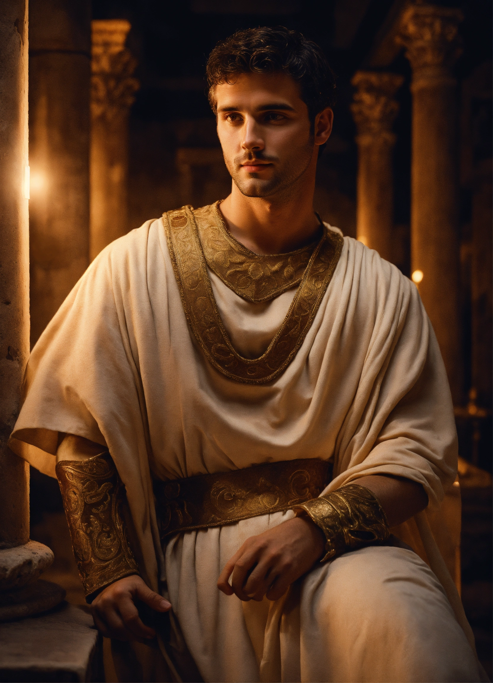 Lexica - A young rich noble handsome roman man wearing roman clothes ...