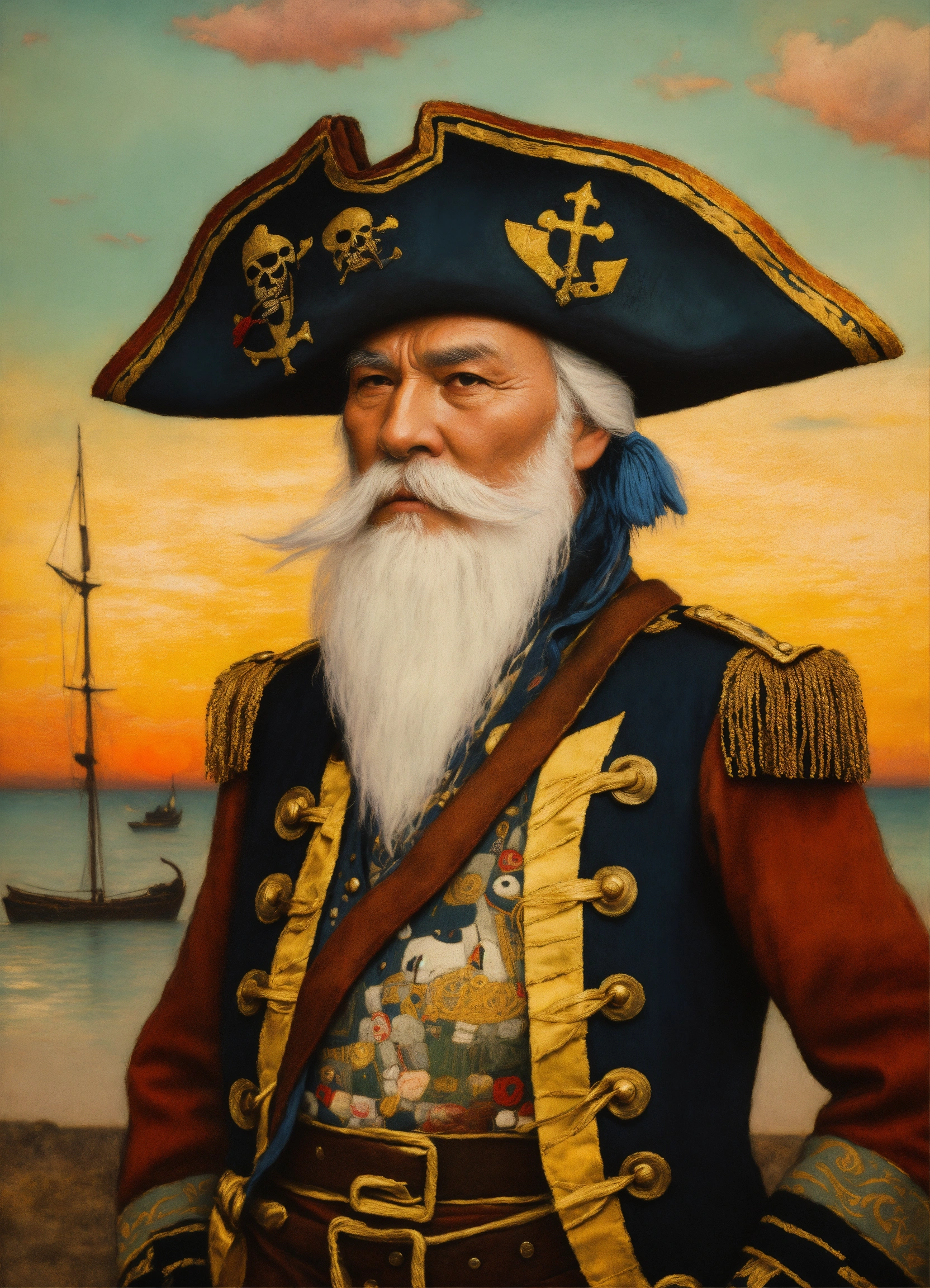 Lexica - Amazing grumpy old pirate captain wearing pirate captain's ...