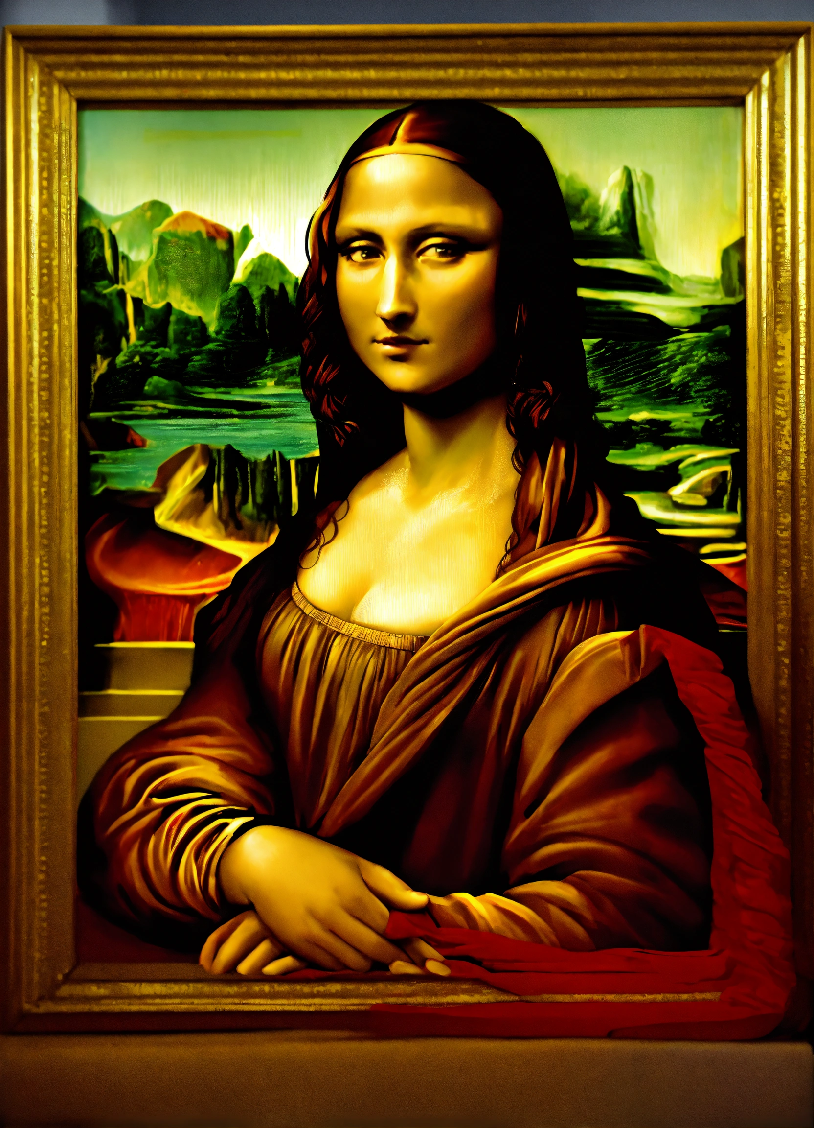 Lexica - Mona Lisa as a fitness modell, muscular, strong