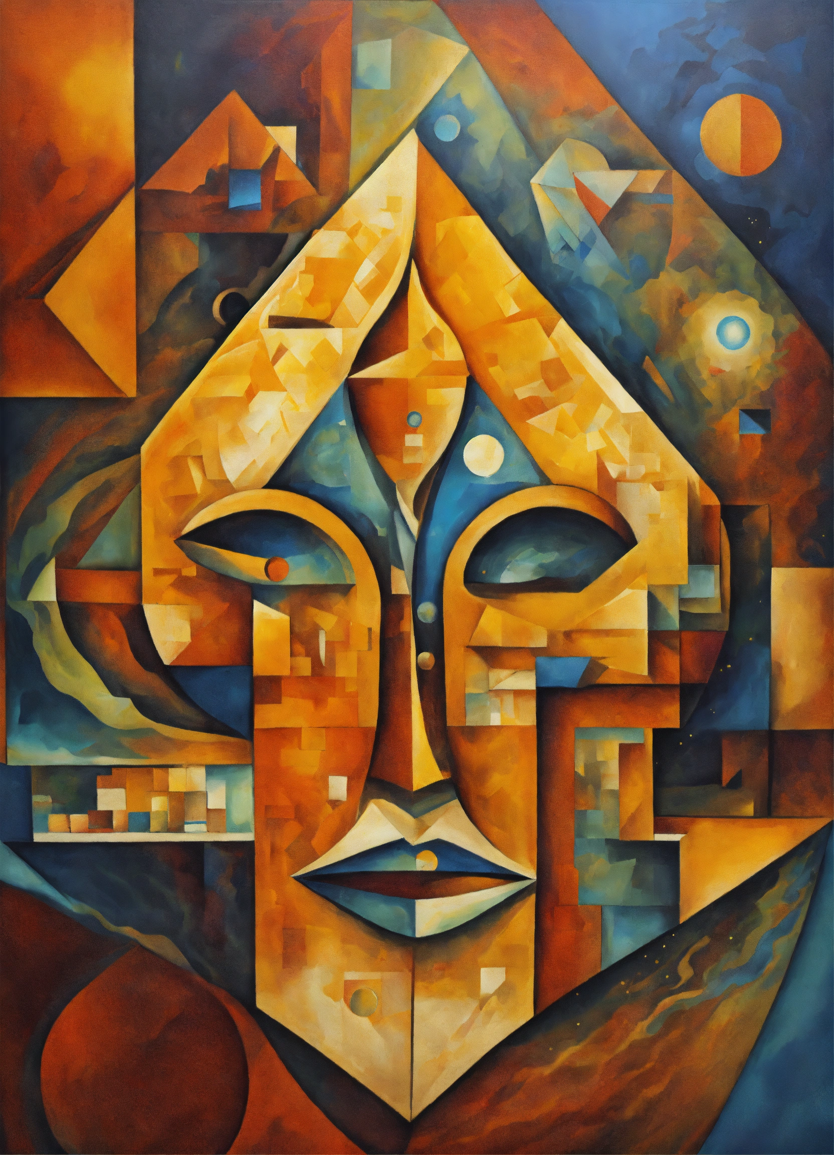 Lexica - Abstract design of Galactic Eternity cubist art in high resolution