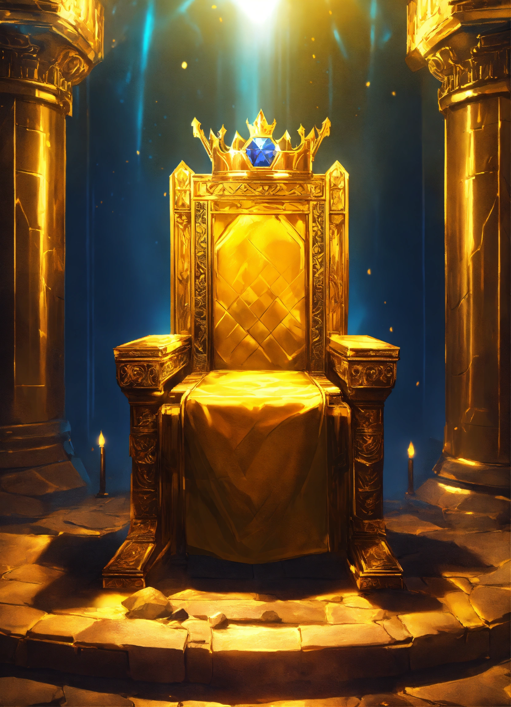 Lexica - Powerful king on the throne with glow background video game ...
