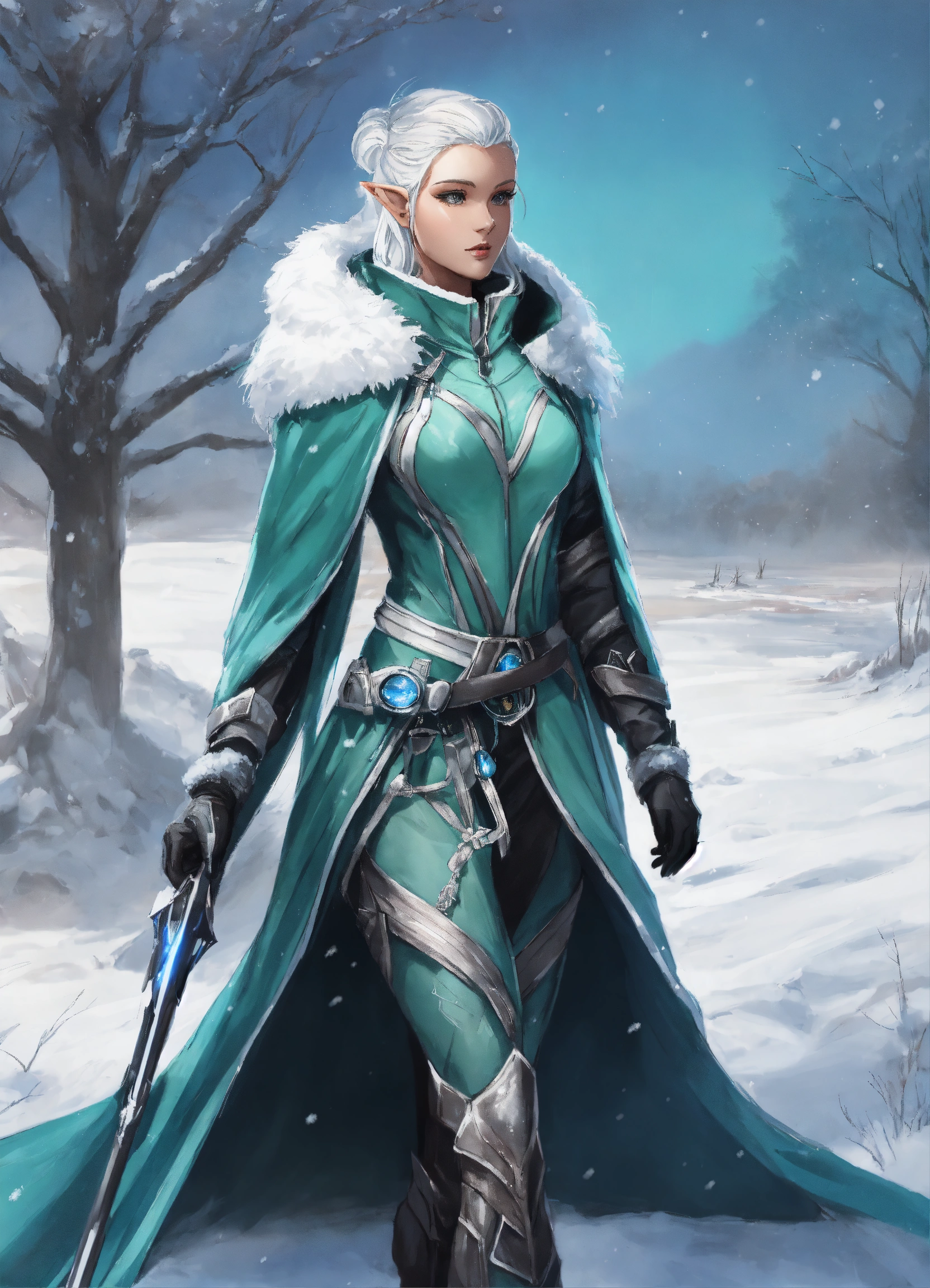 Lexica - Full body drawing of a sci fi high elf, royalty, futuristic ...