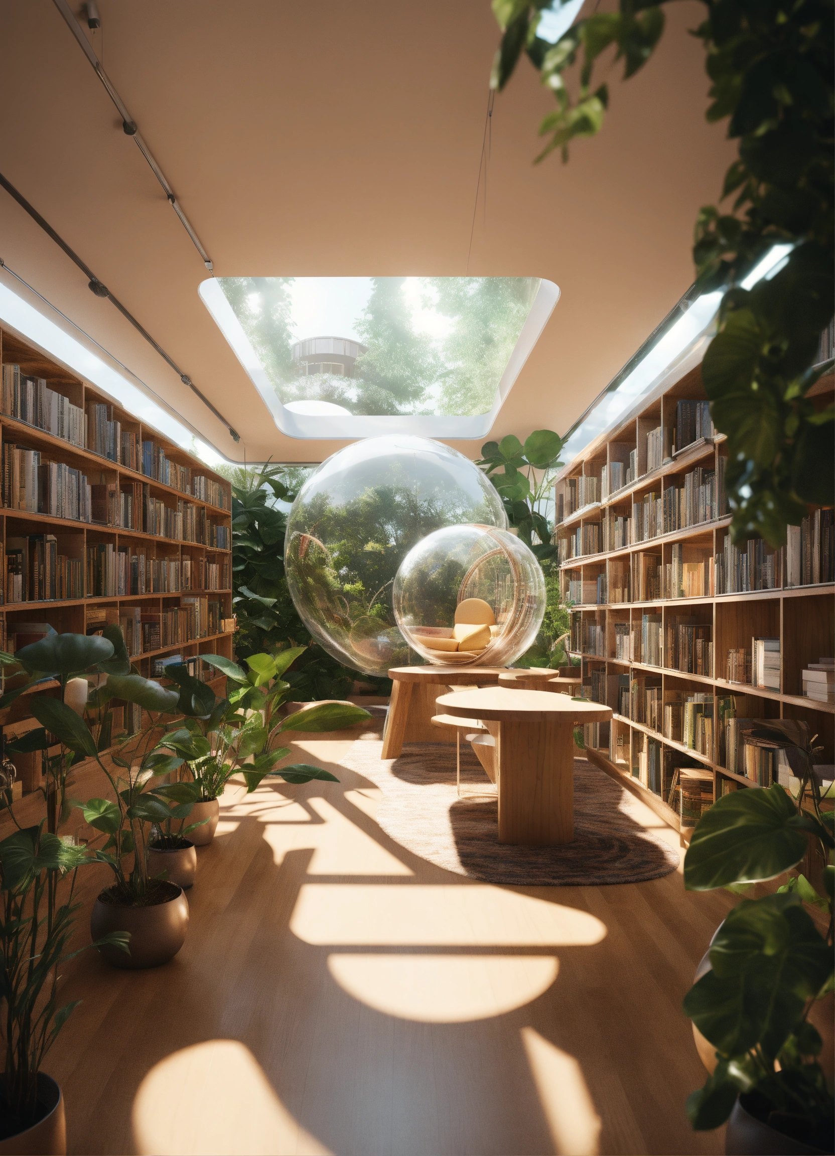 Lexica - Futuristic sci-fi Library pod, Flat Design, Product-View ...