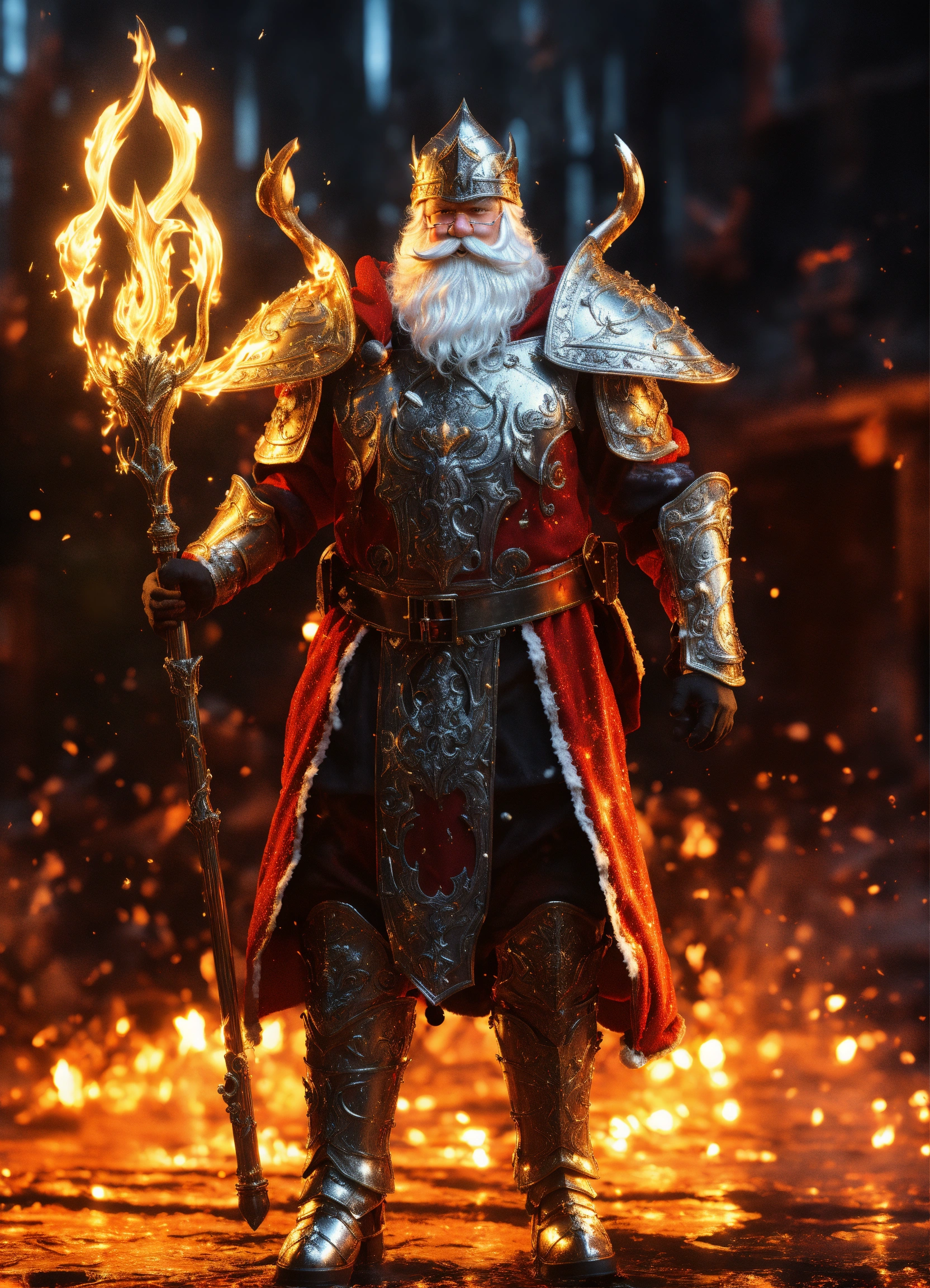 Lexica - ((Santa Claus in armor)), Full Body, Detailed Fearless Stern ...