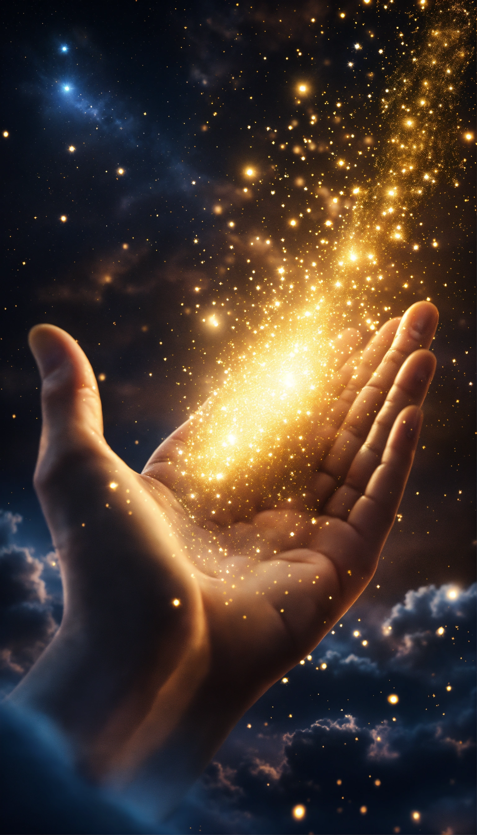 Lexica - Large, detailed and luminous hands of God emerging from a ...