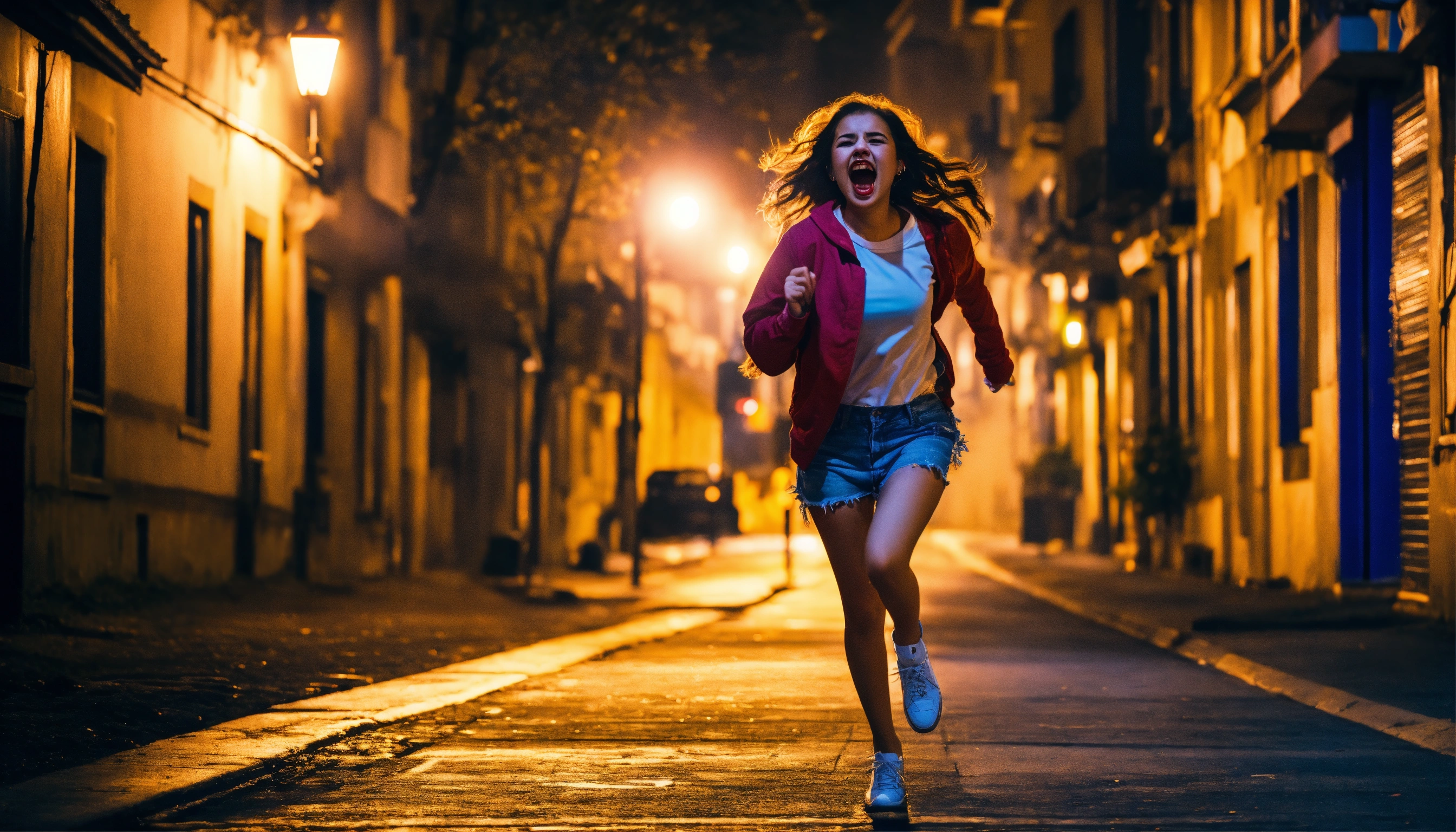 Lexica - Screaming 20 years old girl run away scared from the killer ...