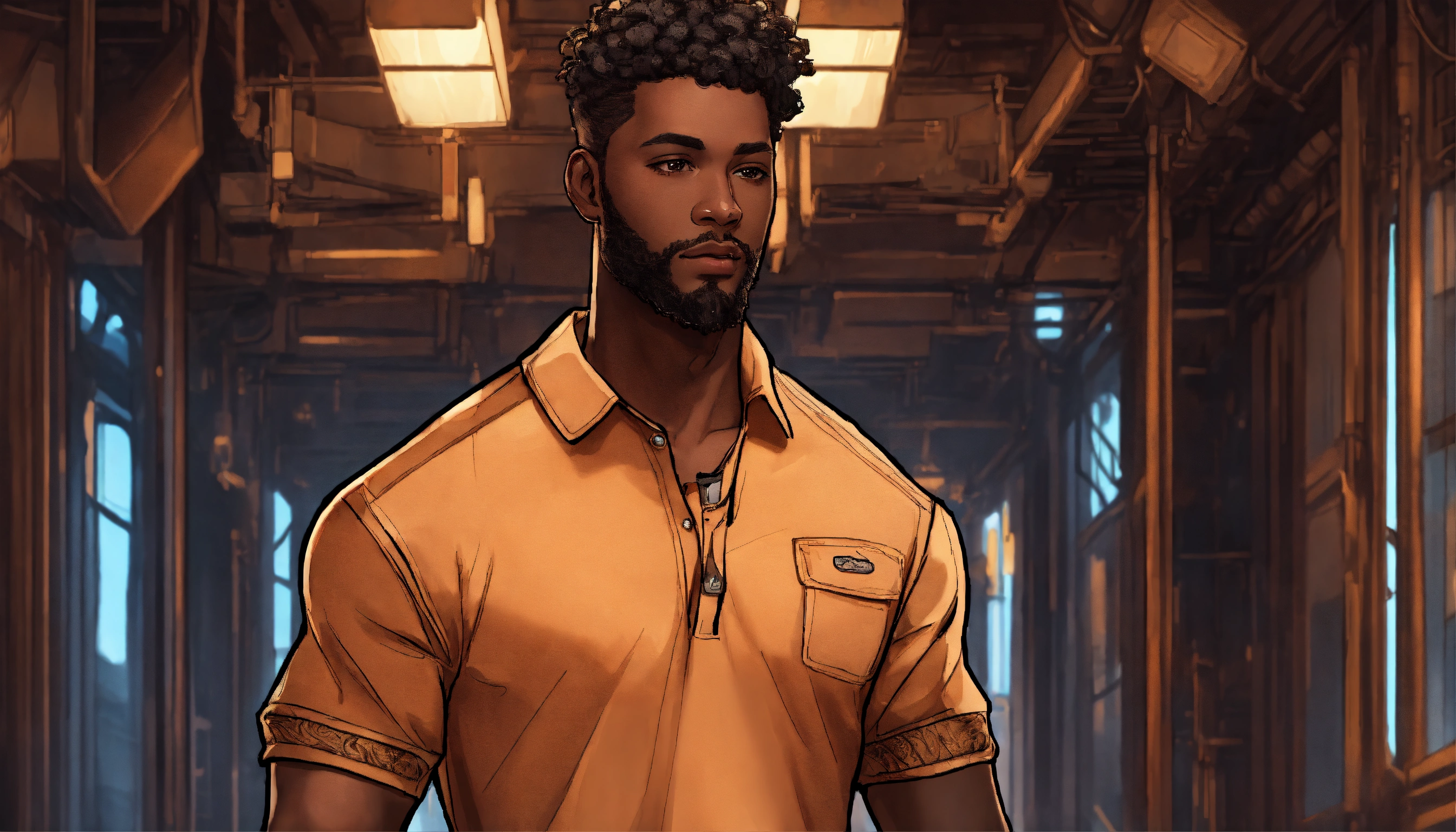 Lexica - Dark dark complexion fully clothed athletic man. Realistic ...