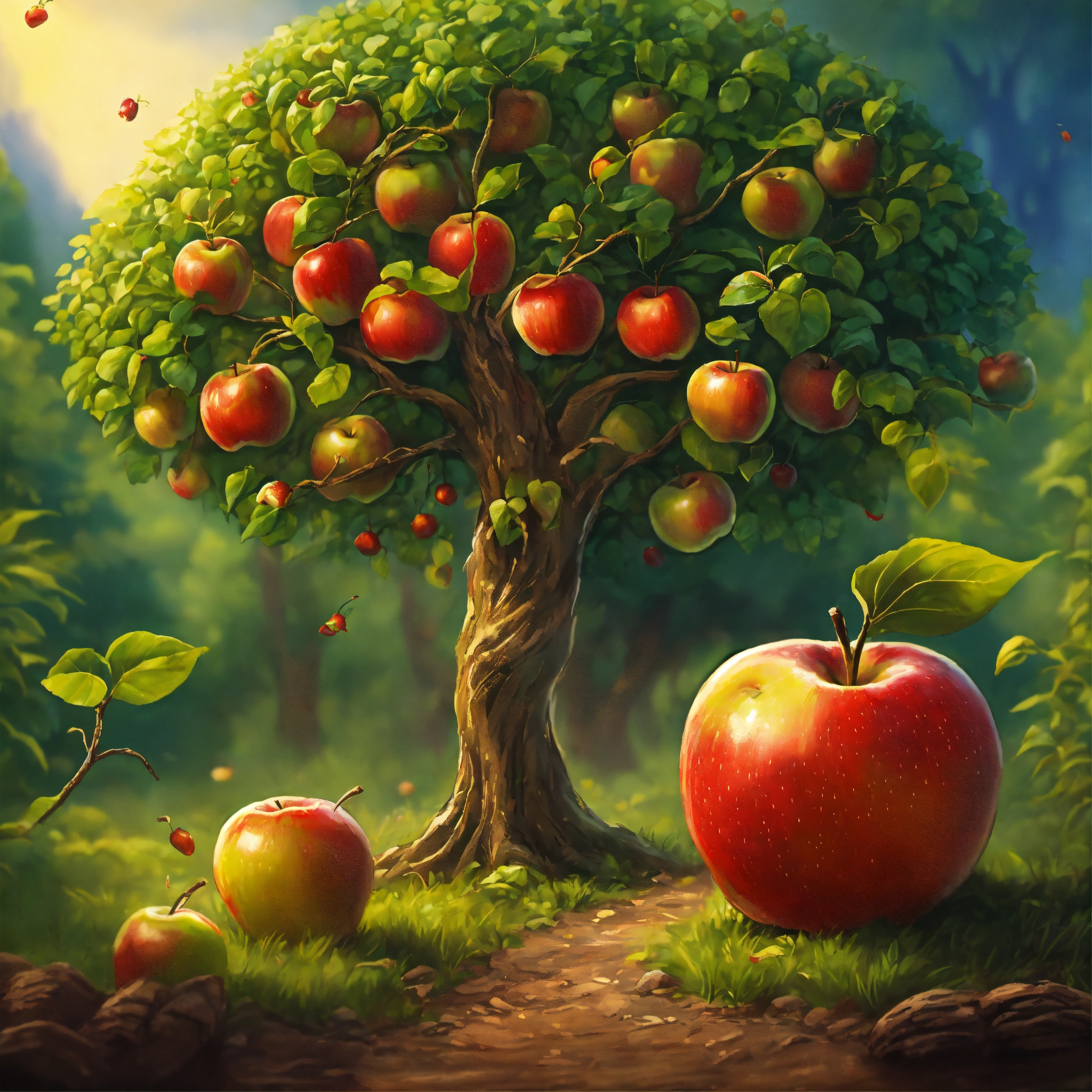 Lexica - The growing process of an apple from a seed to a tree with ...