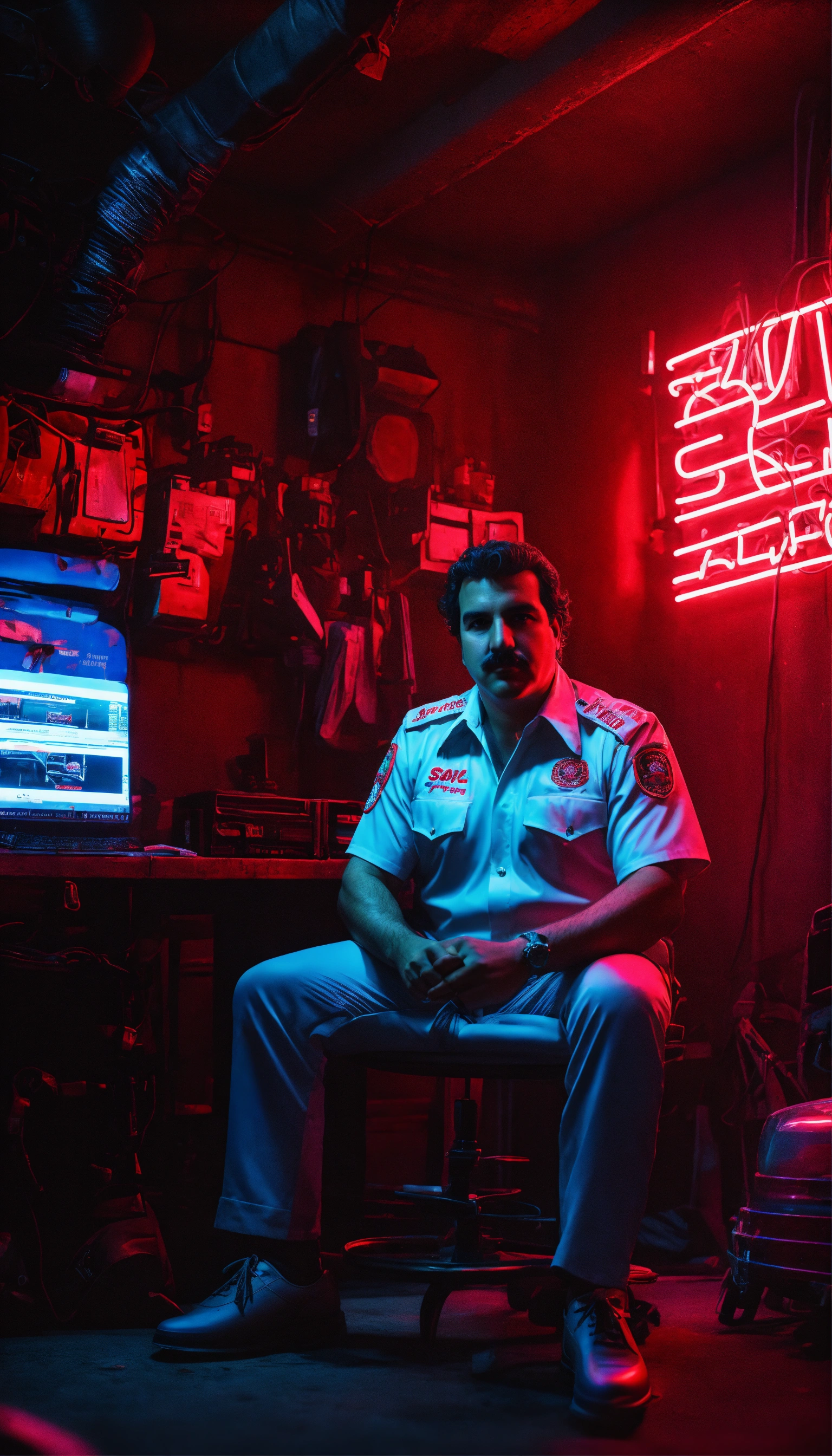 Lexica - Portrait realistic of pablo escobar gaviria seat on a chair in ...