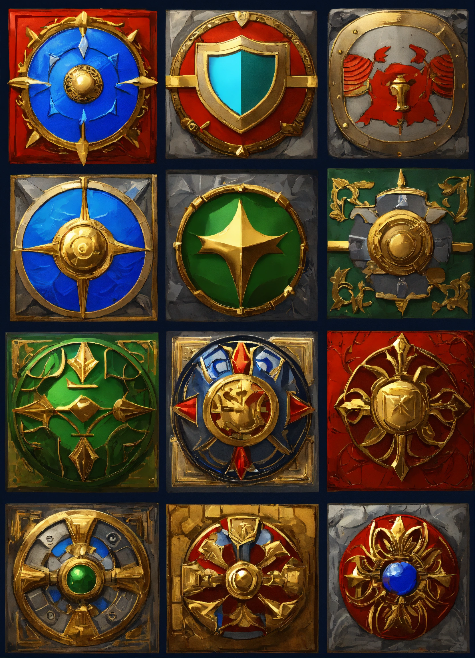 Lexica - SHIELD SYMBOL 2D, COLOR RED, GREEN, BLUE, GREY IN THE MIDDLE ...