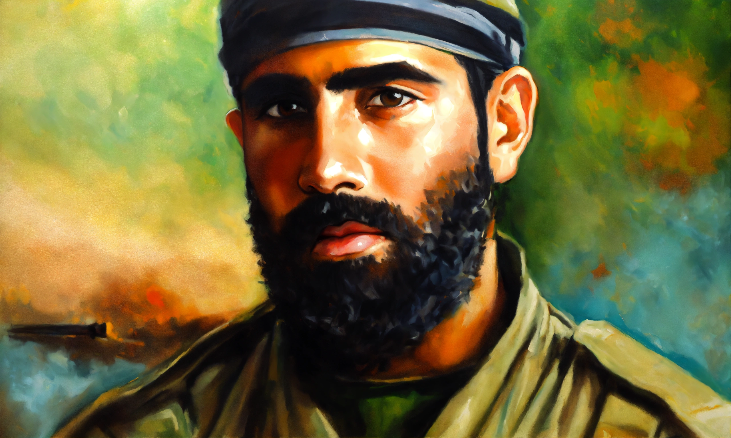 Lexica - Oil painting of a hamas terrorist member