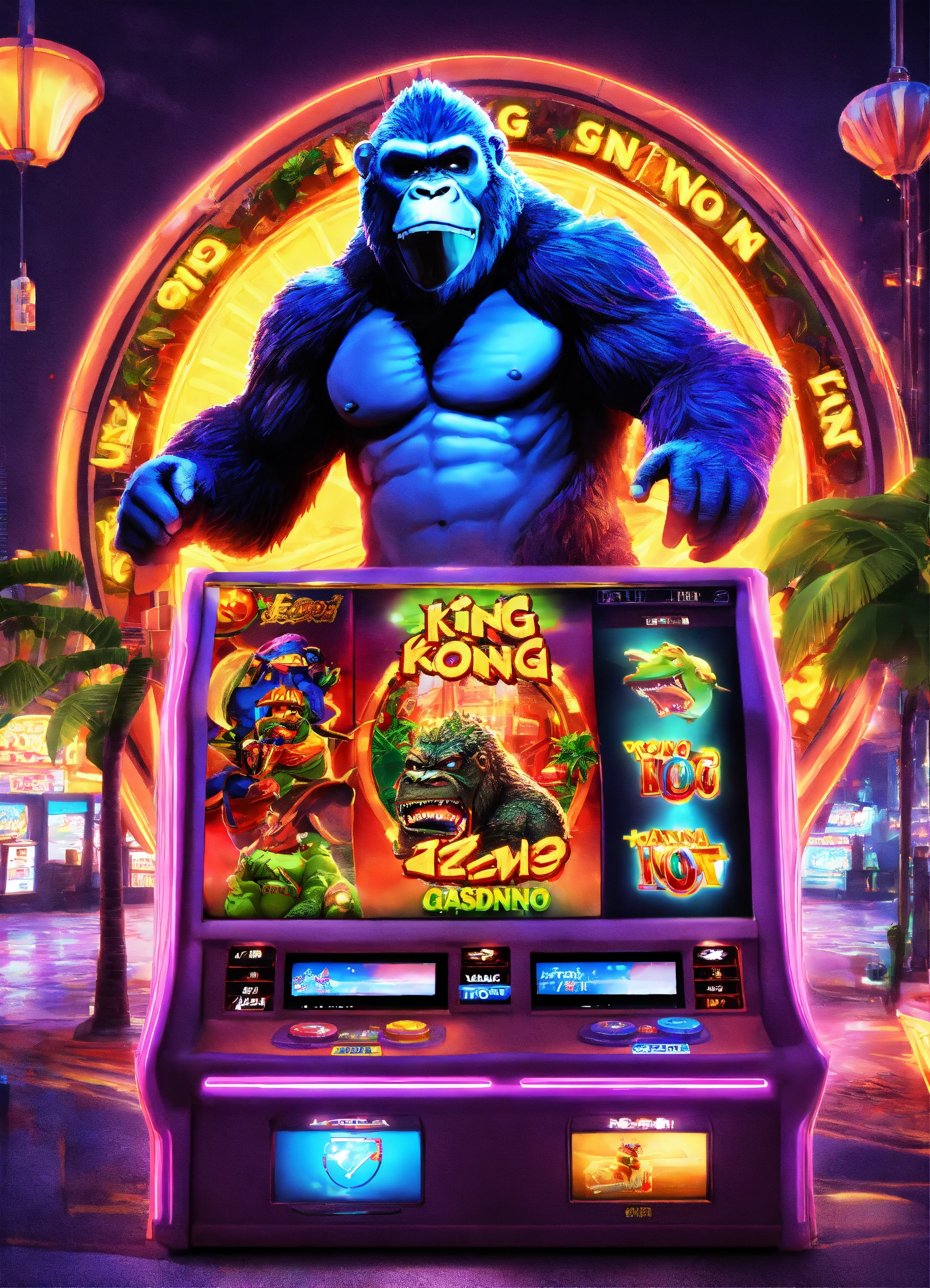 Lexica - 3D CUTIE Q VERSION CHARACTERS KING KONG VS GODZILLA SLOT ...