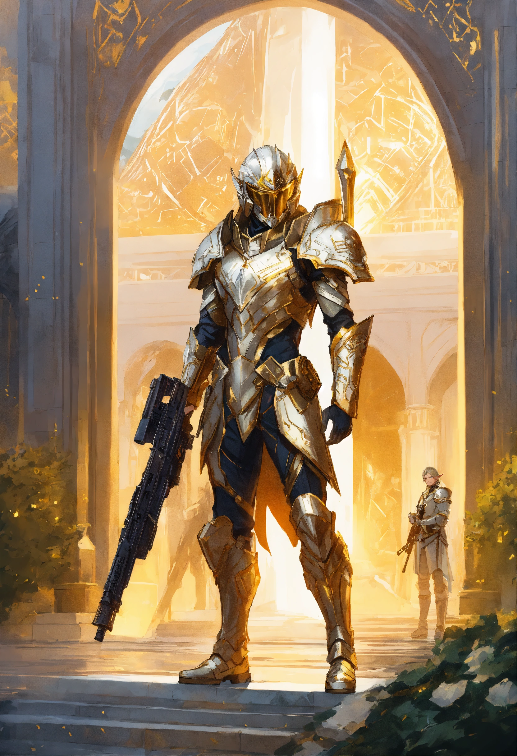 Lexica - Epic drawing of a full body of a high elf sci fi soldier ...
