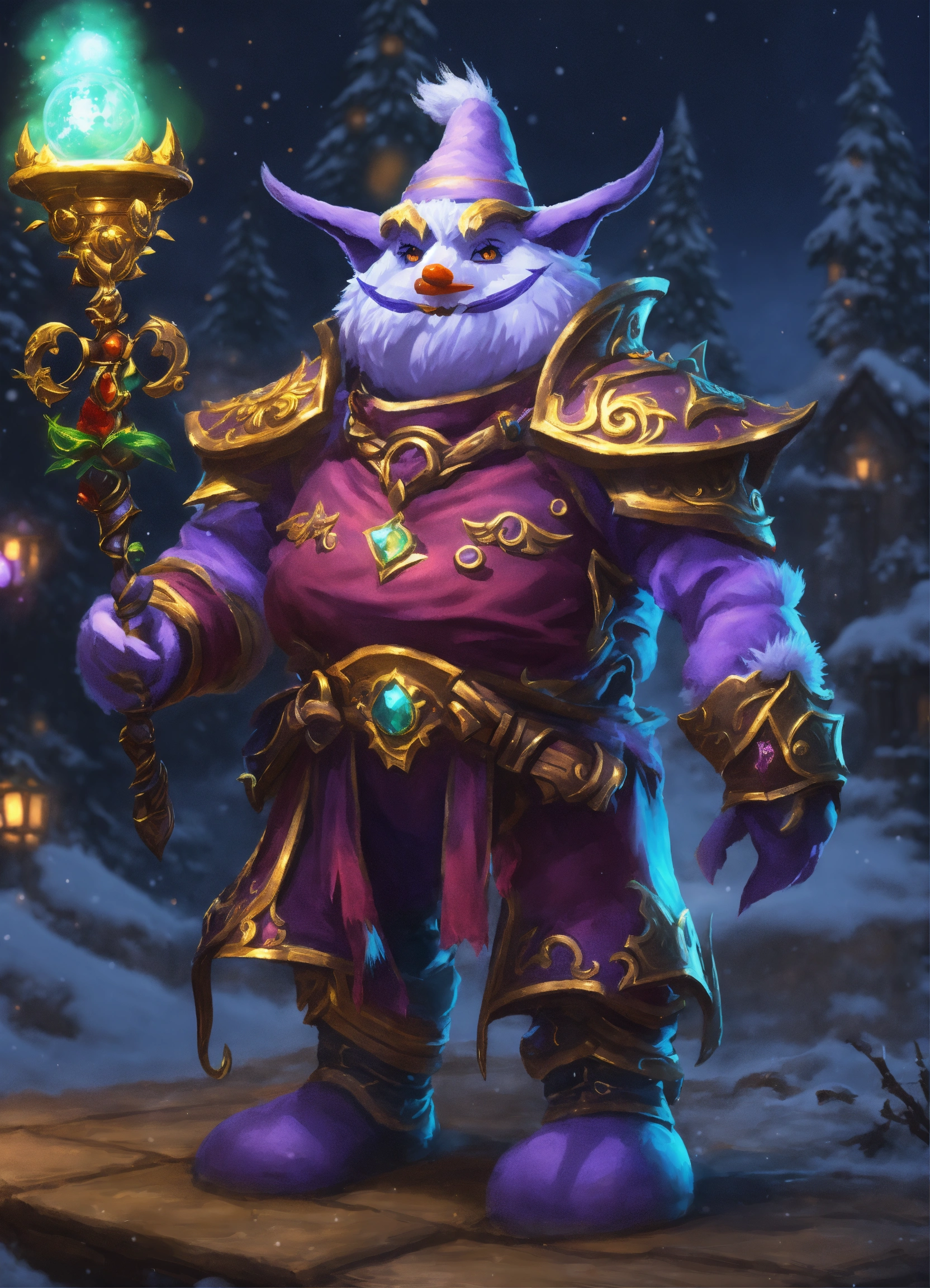 Lexica - A snowman in thé shape of a night elf from World of Warcraft ...