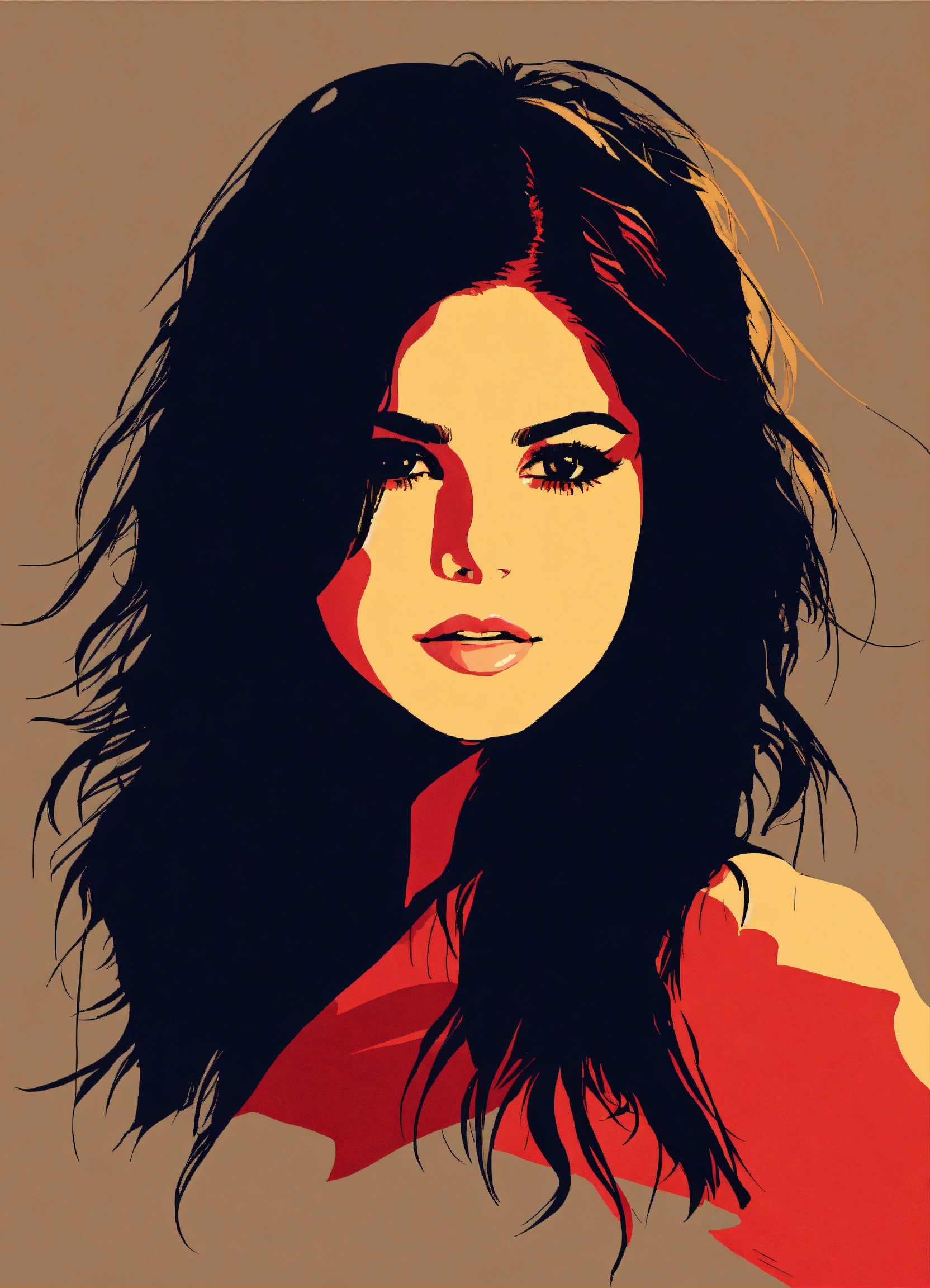 Lexica - Selena gomez, silhouette, vector art, face