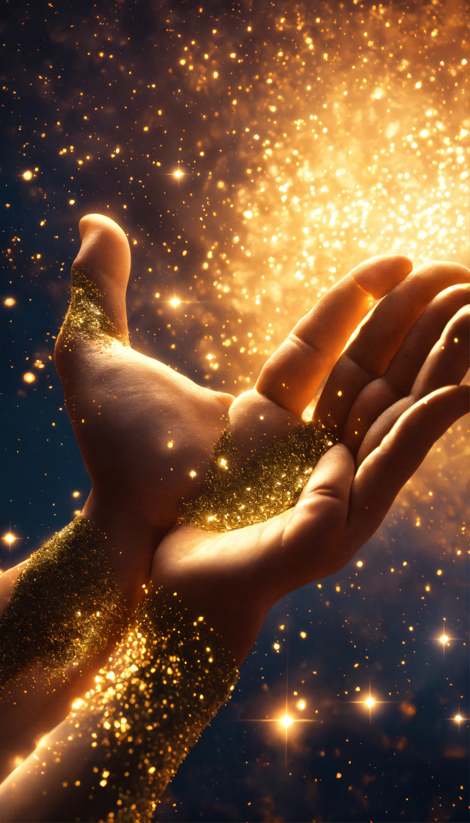 Lexica - Large, detailed and luminous hands of God emerging from a ...