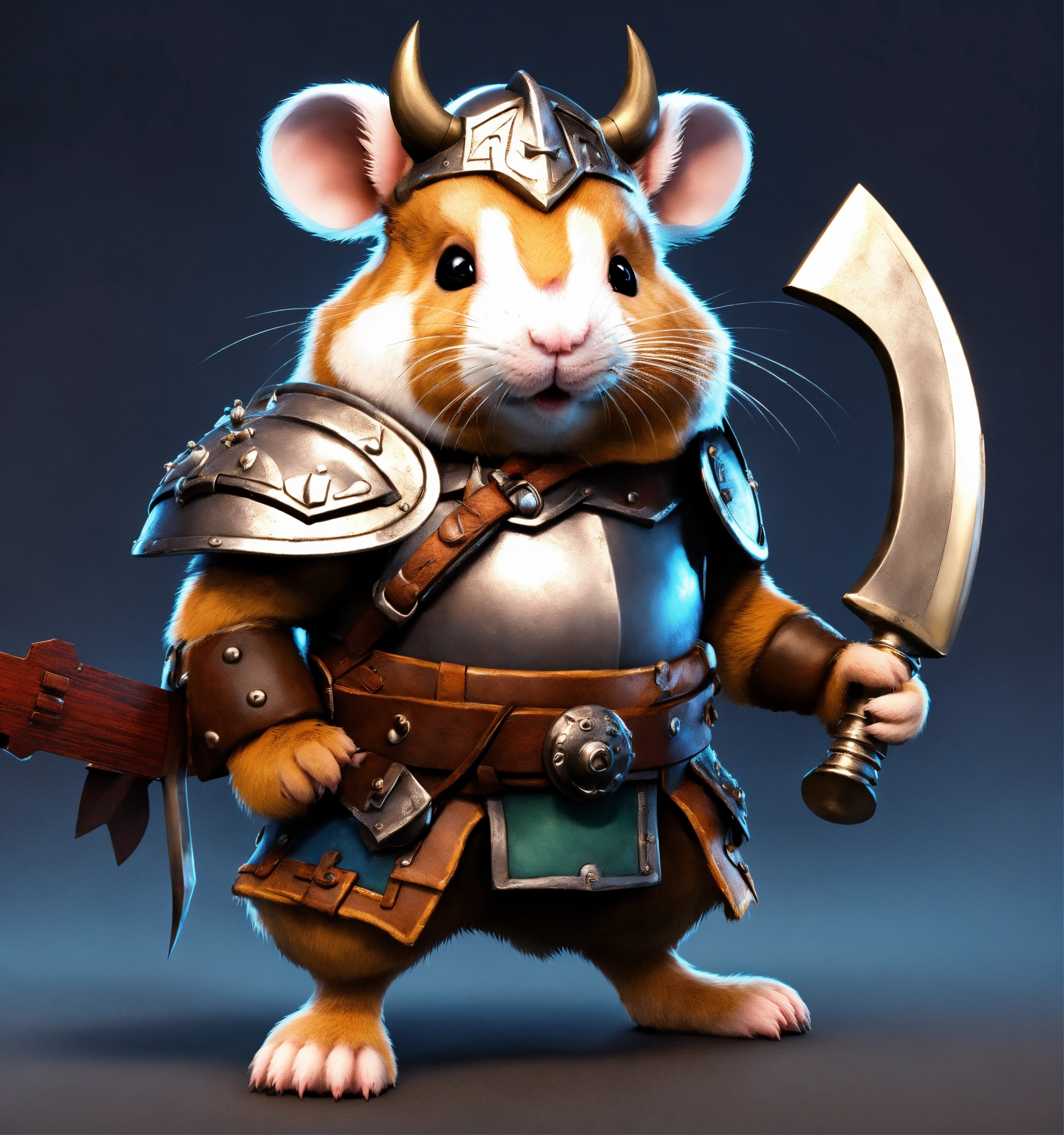 Lexica - A game character cartoonish realistic heavy metal angular body ...