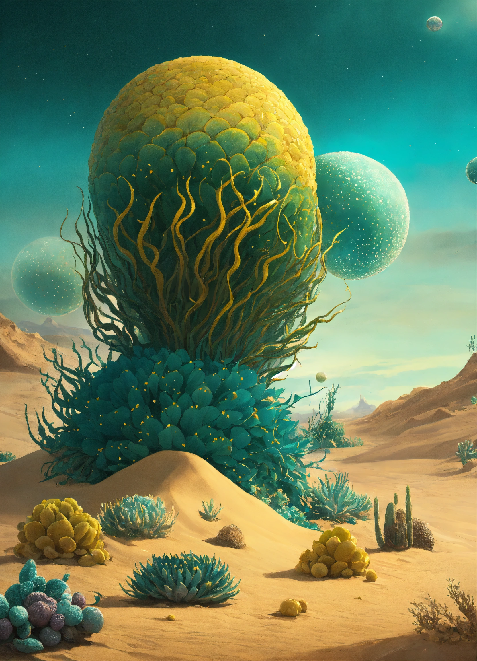 Lexica - Create a surreal desert with alien plants, the plants are ...