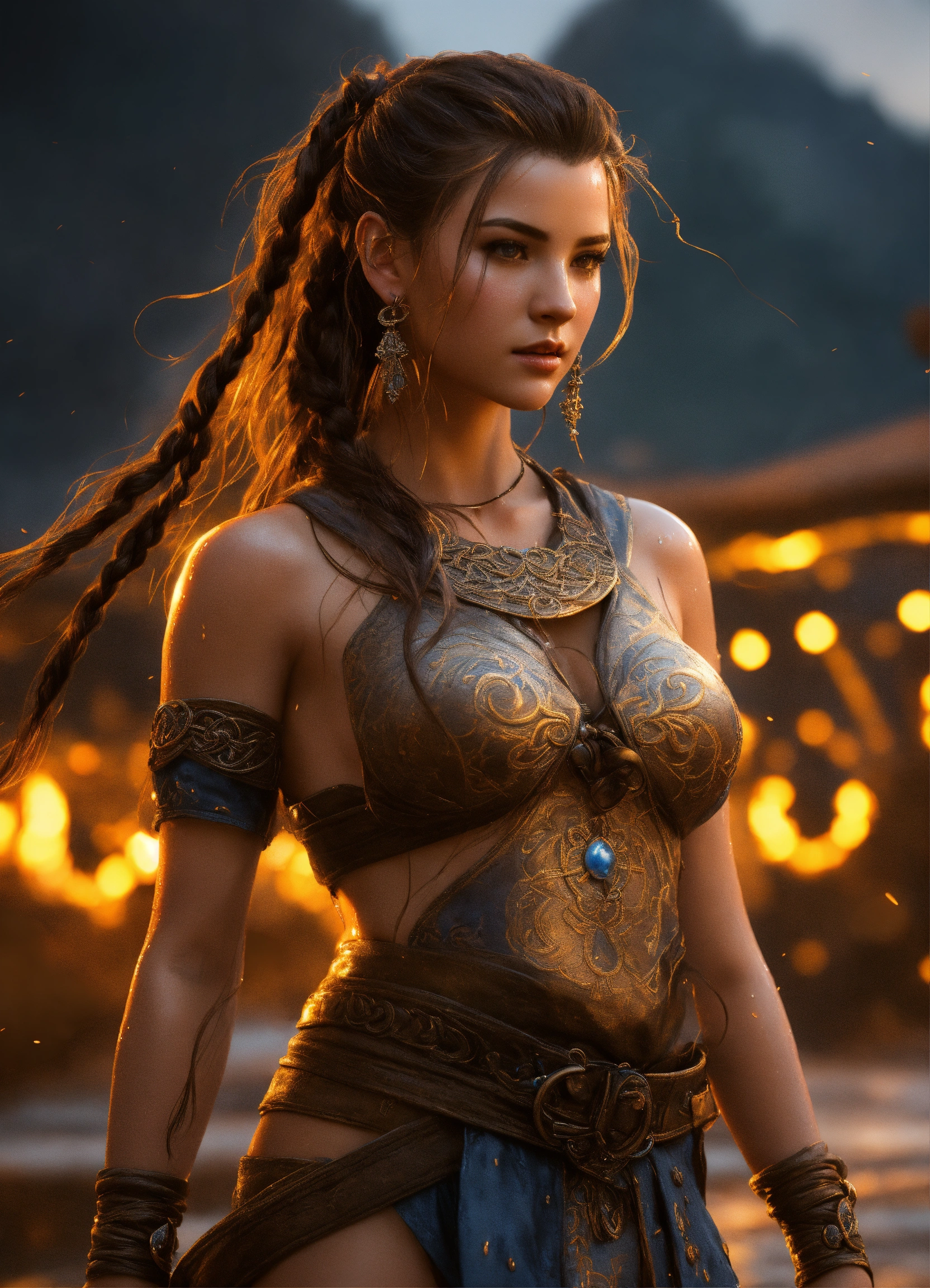 Lexica - Cute Celtic tribal little caprice, shapely, full body, highly detailed, digital ...