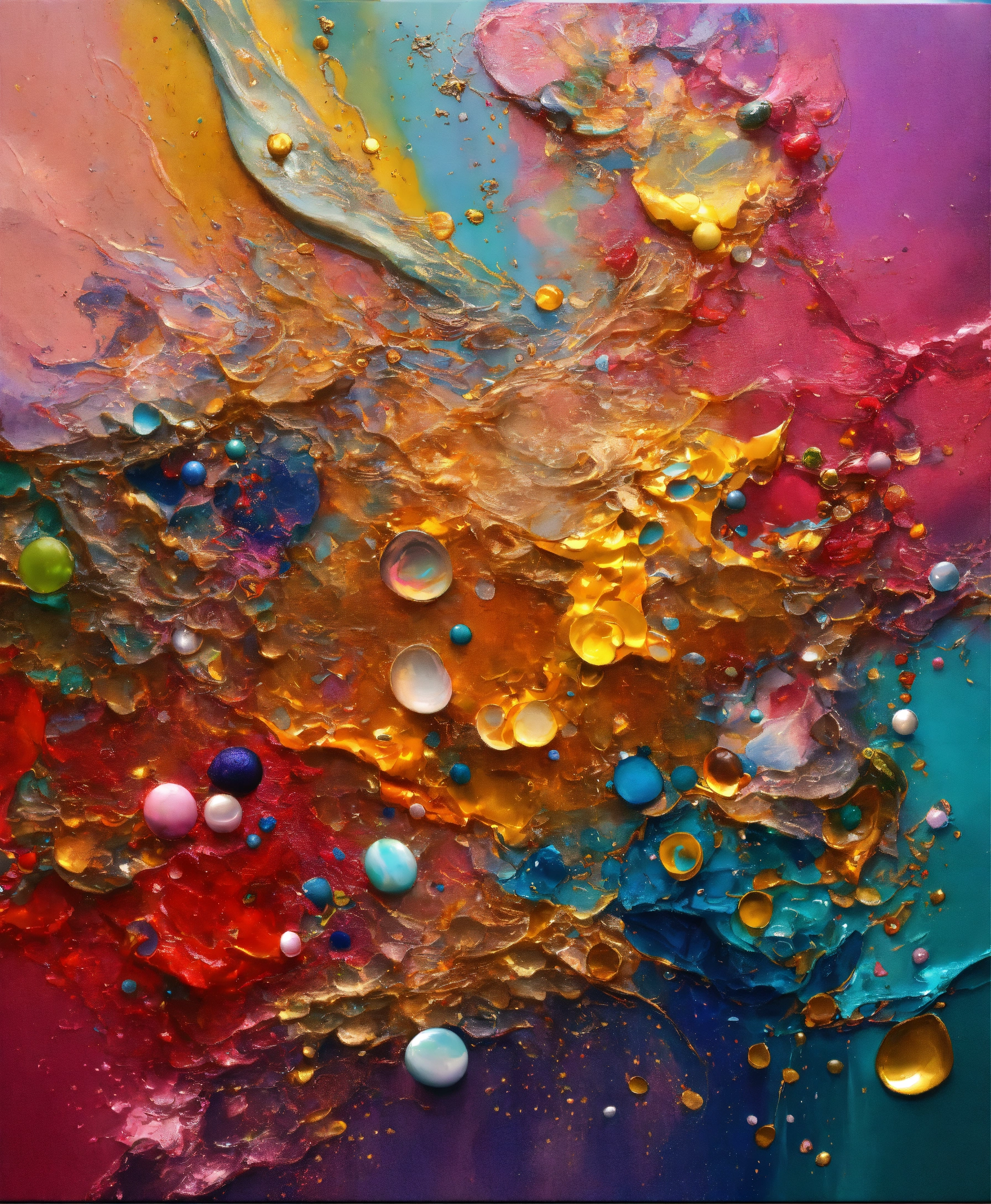Lexica - Colorful abstract painting oil and water complex complicated ...