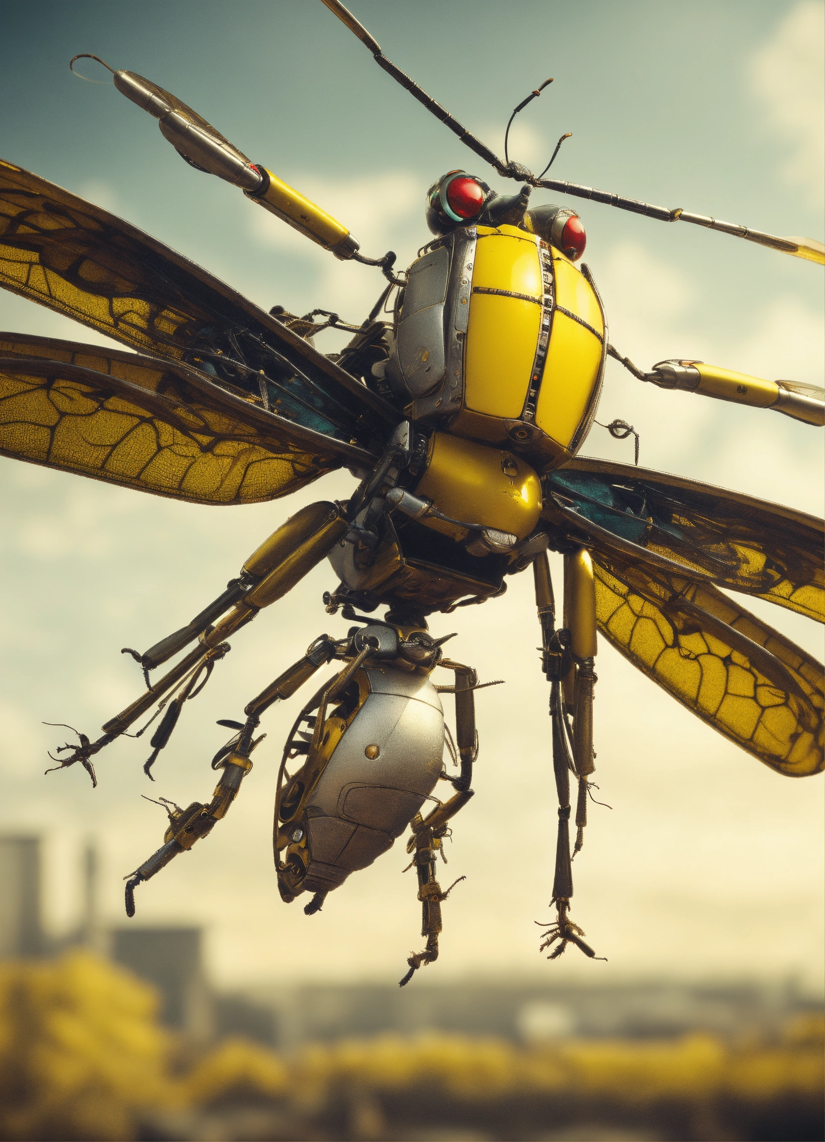 Lexica - Rigged flying mechanical insect, in the style of matthias ...