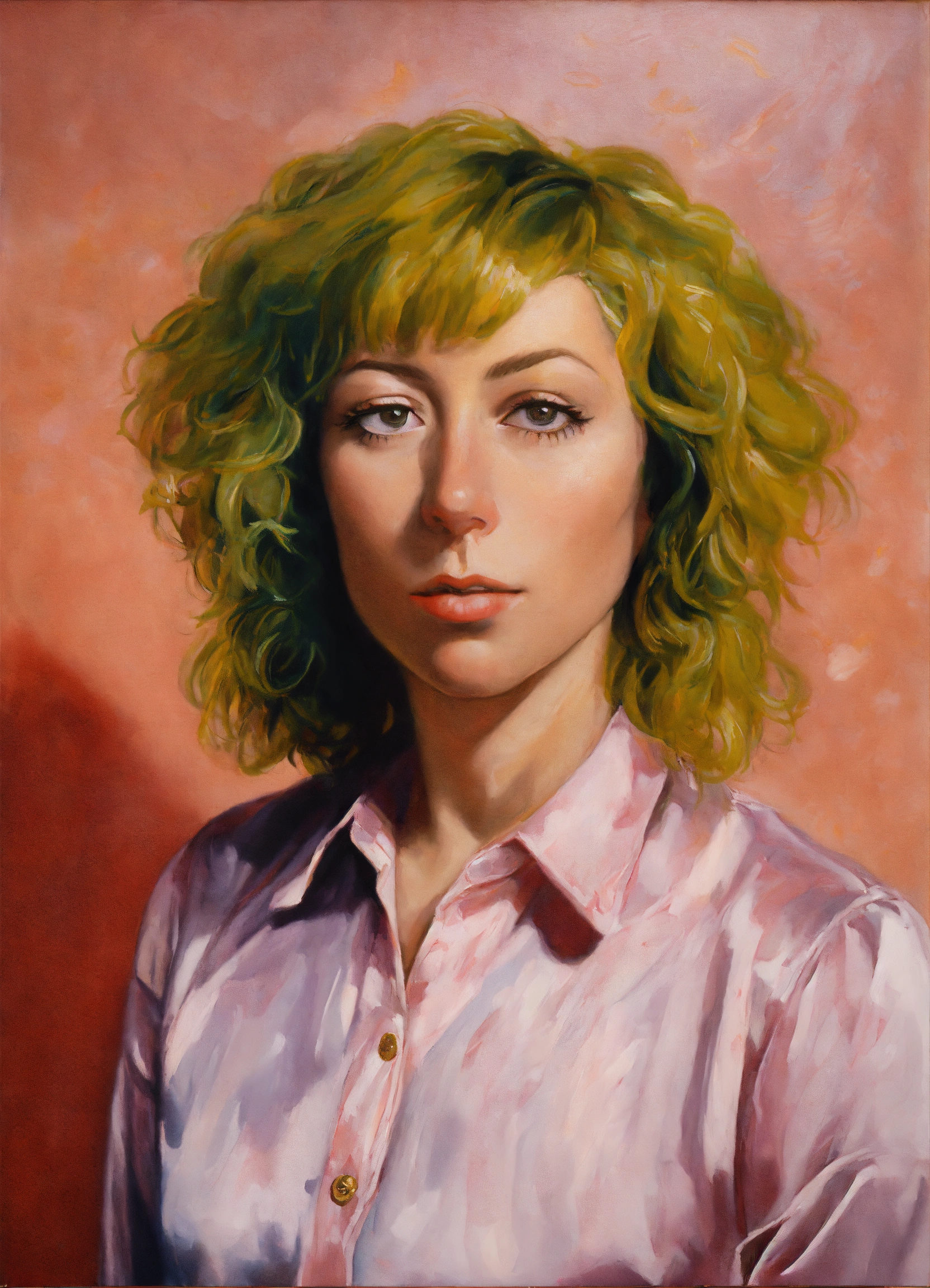 Lexica - Oil painting, self portrait of Cindy Shermann, by Cindy Sherman