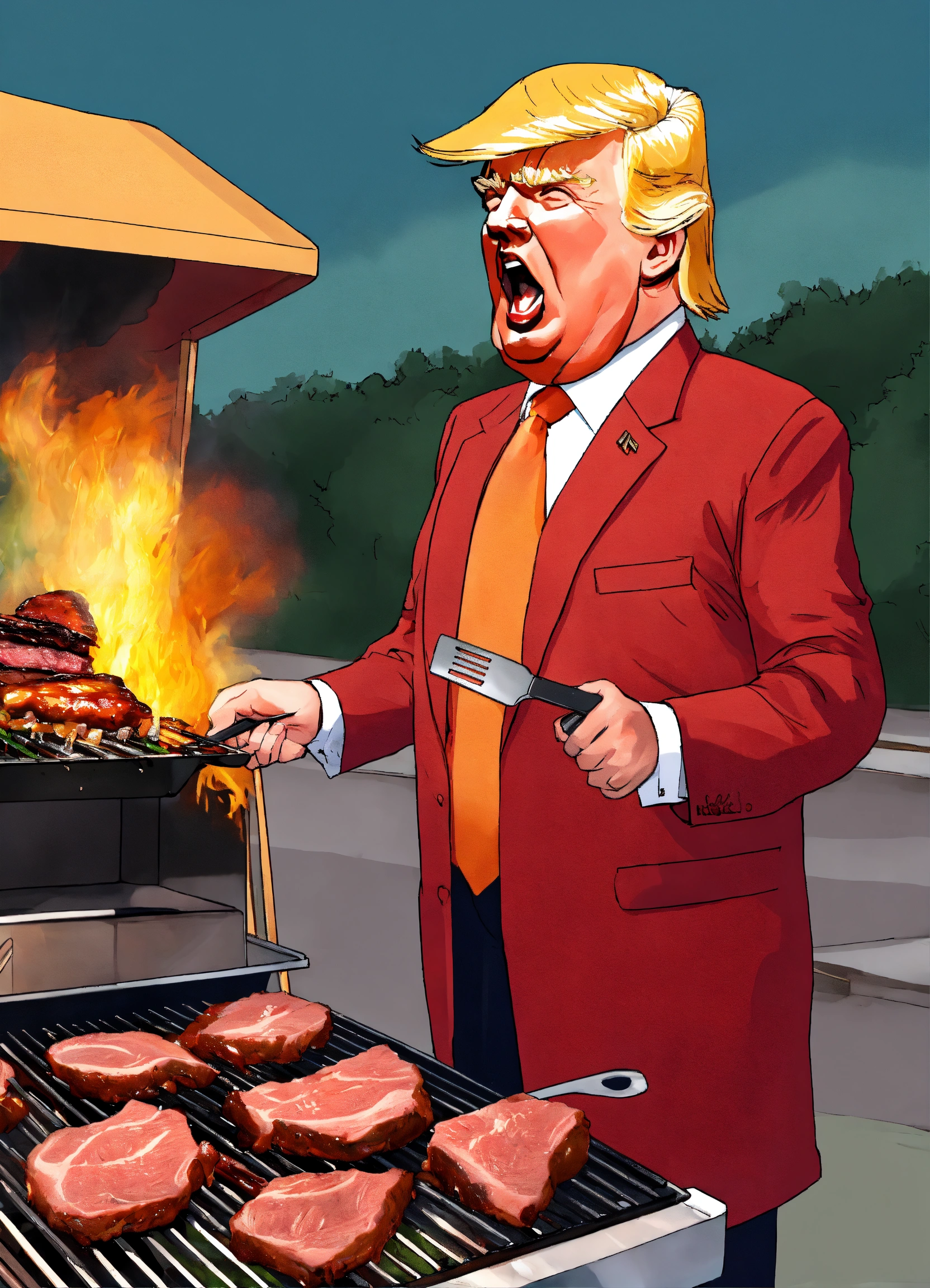 Lexica - Donald trump make bbq